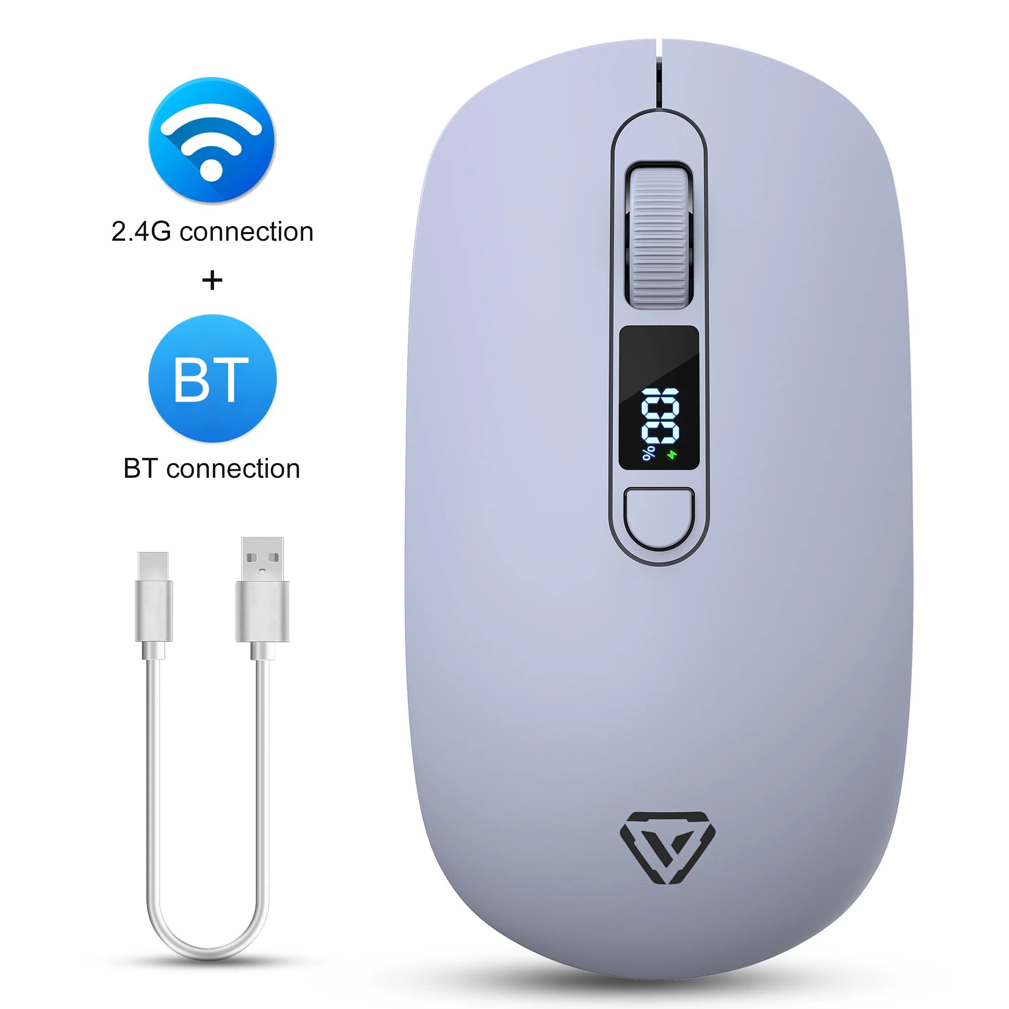 Беспроводная мышь APAYADO T03 Bluetooth, Голубой/Purple