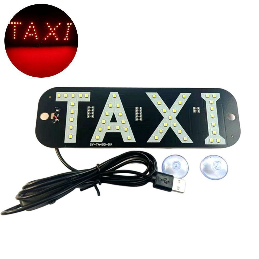 Светодиодный знак TAXI, USB, на лобовое стекло с присосками