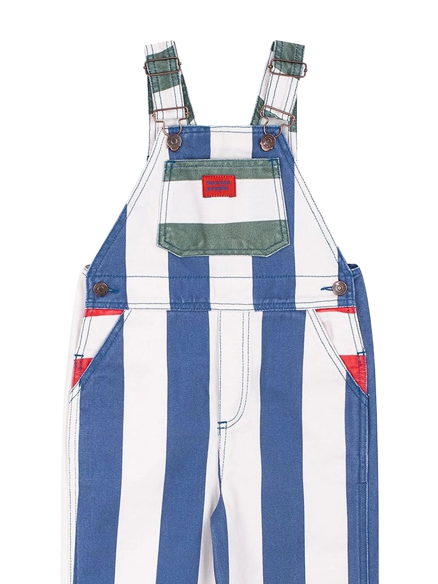 Комбинезон favorite people. Capri striped adjustable-straps dungarees, размер 8 лет, синий — фото 1