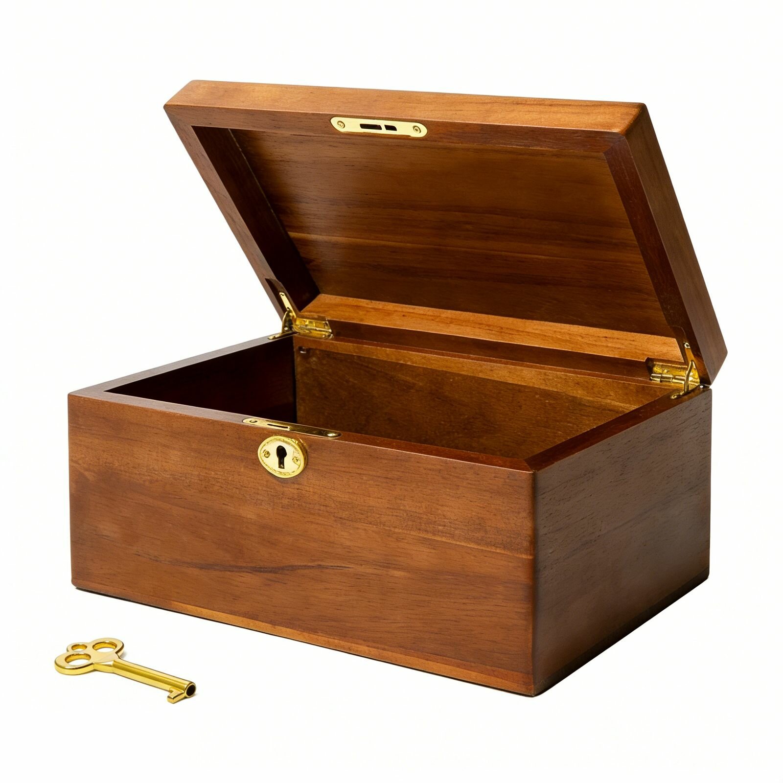 Стильный деревянный сундук с замком и колесной базой для декора