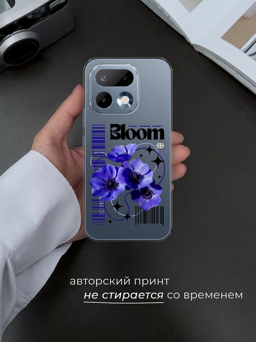 Чехол на Realme 16 Pro / Реалме 16 Про с принтом Завораживающие анемоны, прозрачный — фото 1
