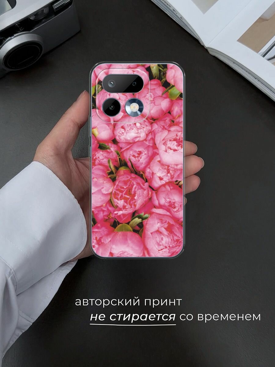 Чехол на Realme 16 Pro / Реалме 16 Про с принтом Прекрасные пионы — фото 1