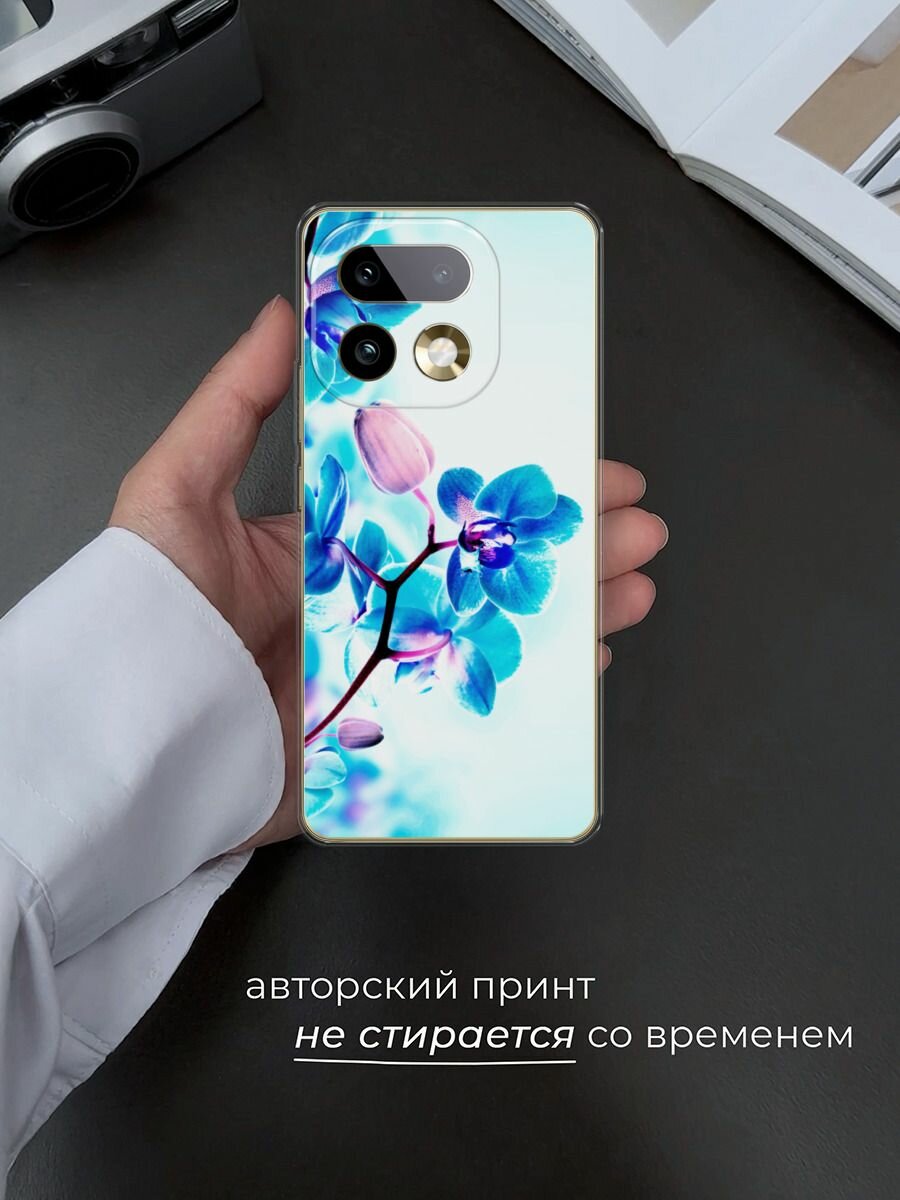 Чехол на Realme 16 Pro+ / Реалме 16 Про+ с принтом Голубая орхидея — фото 1