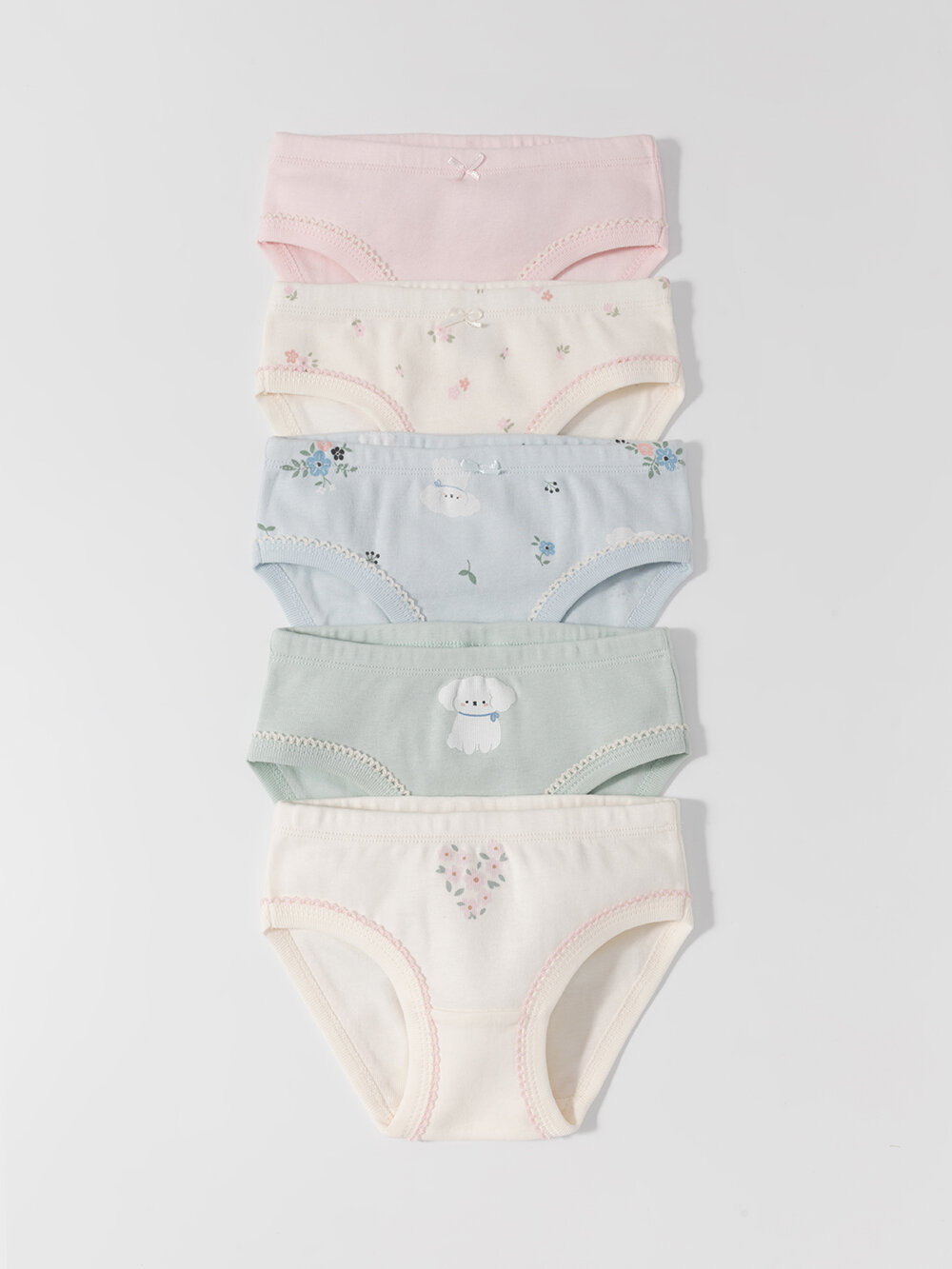 Трусы трикотажные трусы-слипы для девочки, набор 5 шт