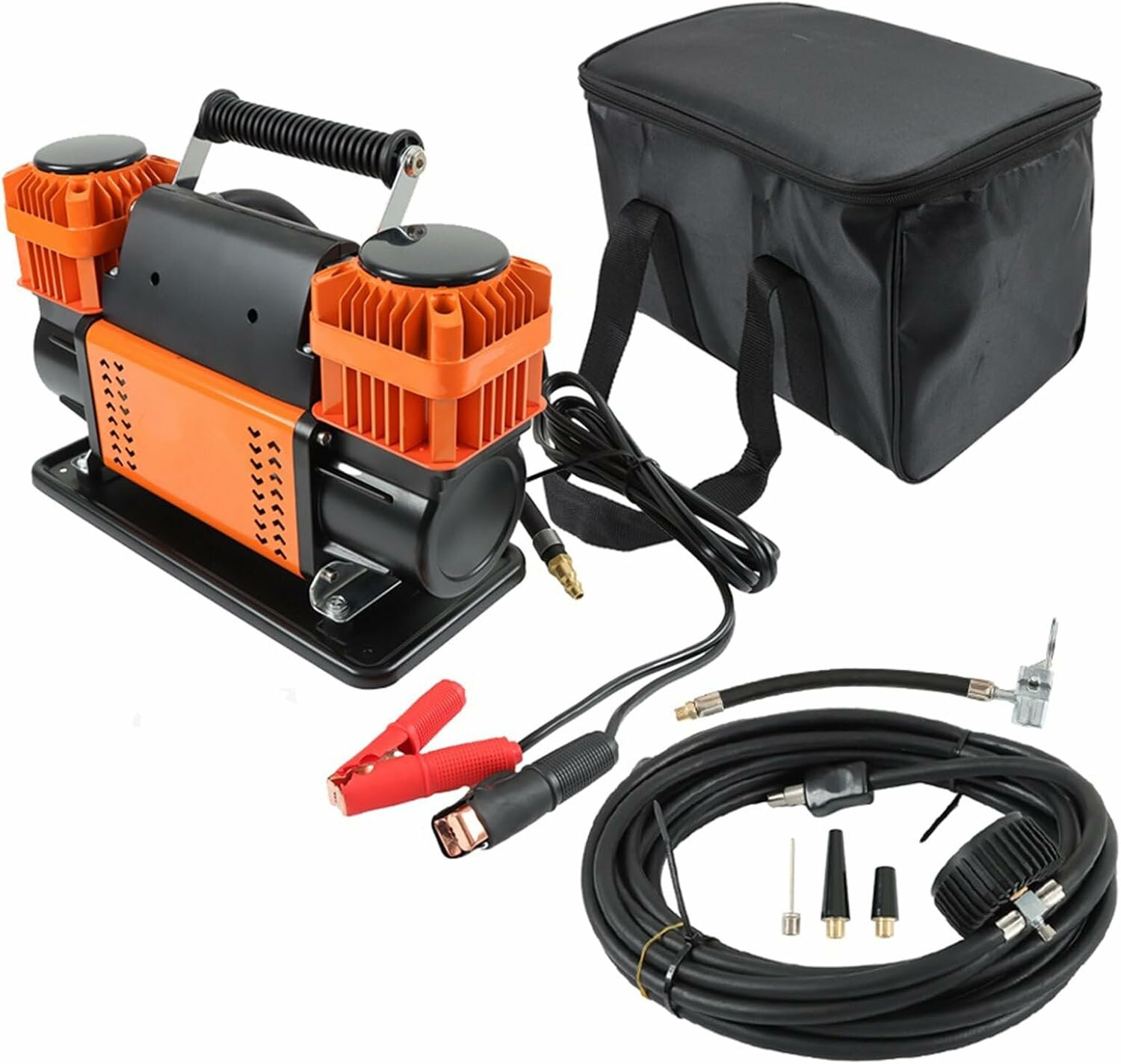 Внедорожный воздушный компрессор для грузовика, двухцилиндровый портативный насос 2 В, 2,35 фута³/мин