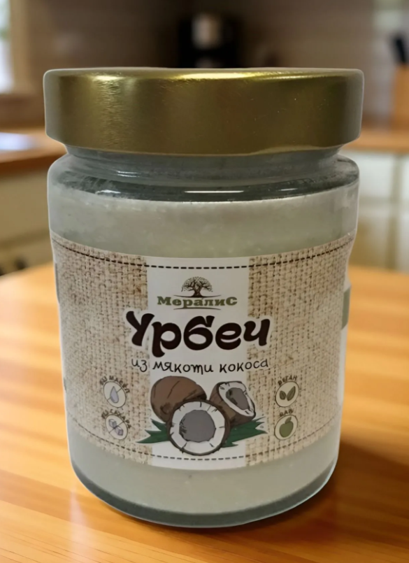 Урбеч Мералис "Кокосовый", 230г, органический, без глютена, для веганов и вегетарианцев