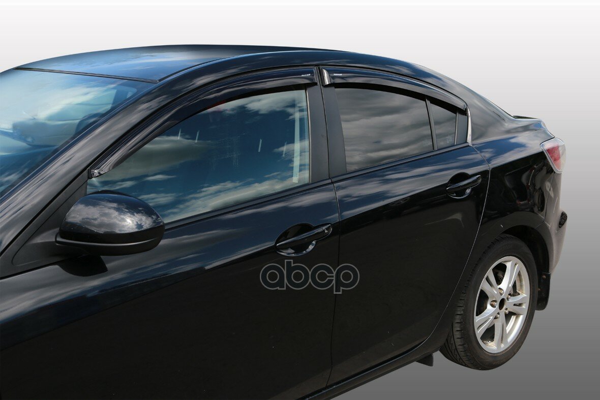 Дефлекторы на бок. стекла Mazda 3 II(BL) 2009-2013/седан/ Voron Glass накладные/к-т 4шт Voron Glass арт. DEF00430