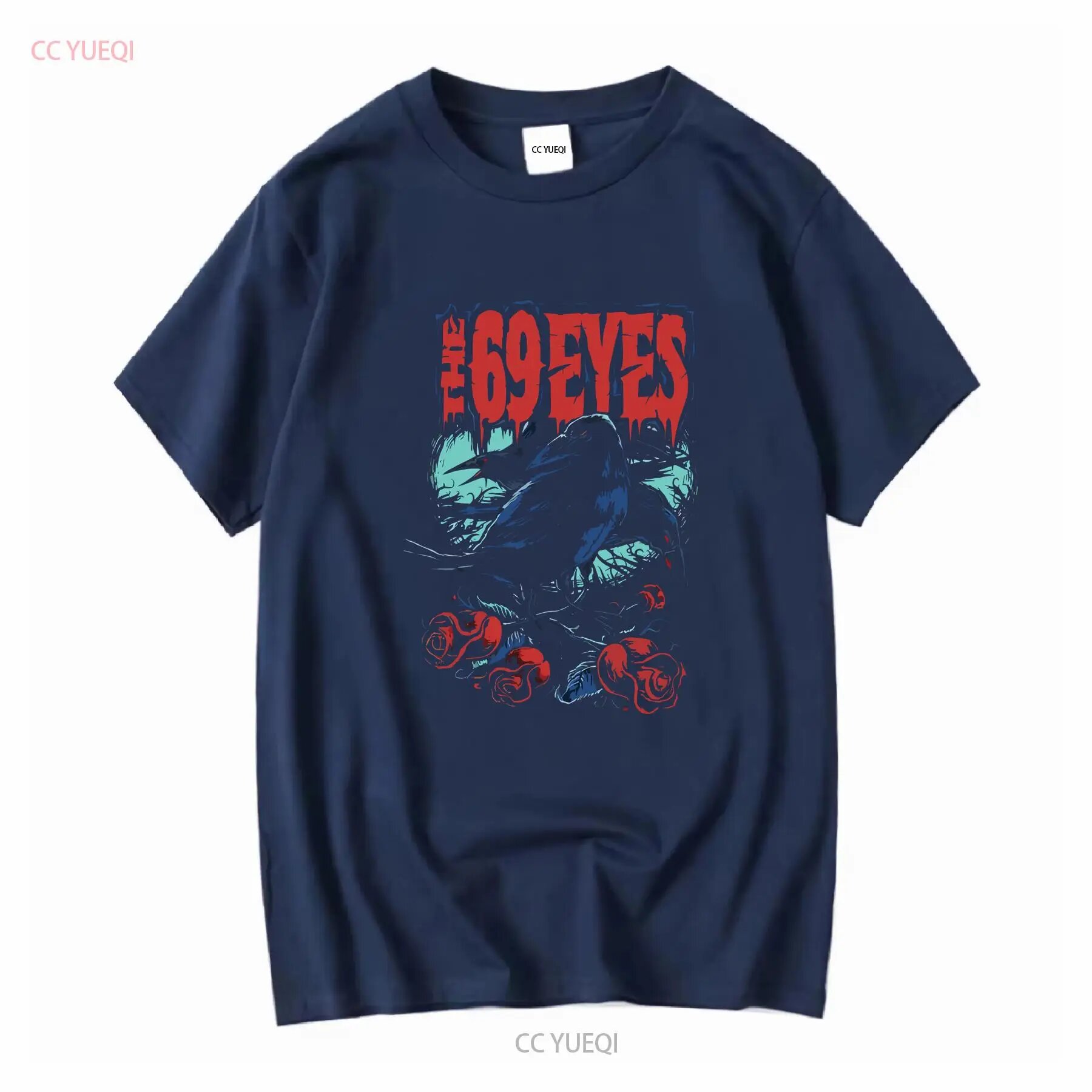 Футболка The 69 Eyes синяя, хлопок, S-5XL