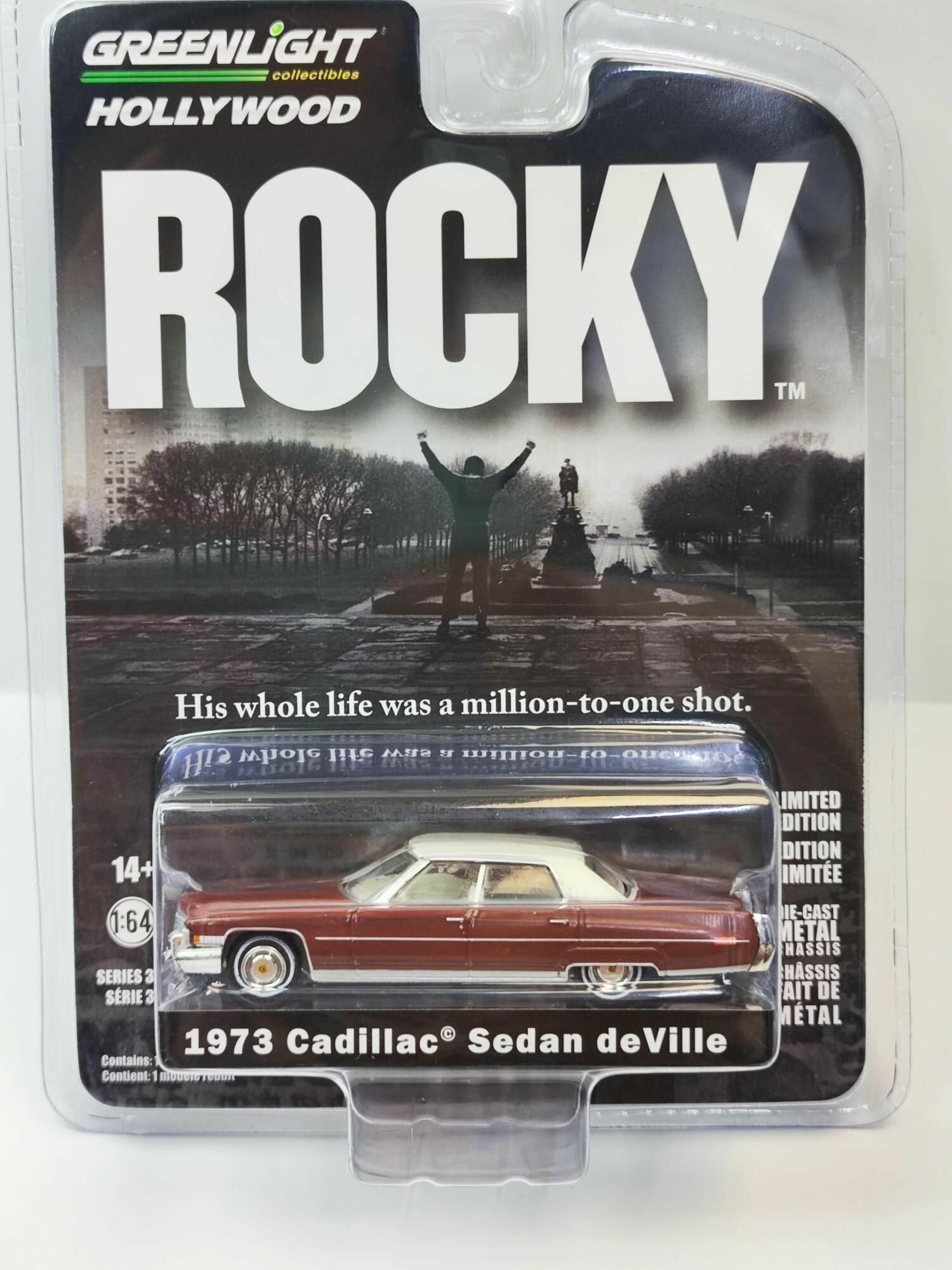Машинка GreenLight 1/64 1973 Cadillac Sedan Deville 44950-A Die-cast Alloy Car Model Collection Toy Gift
