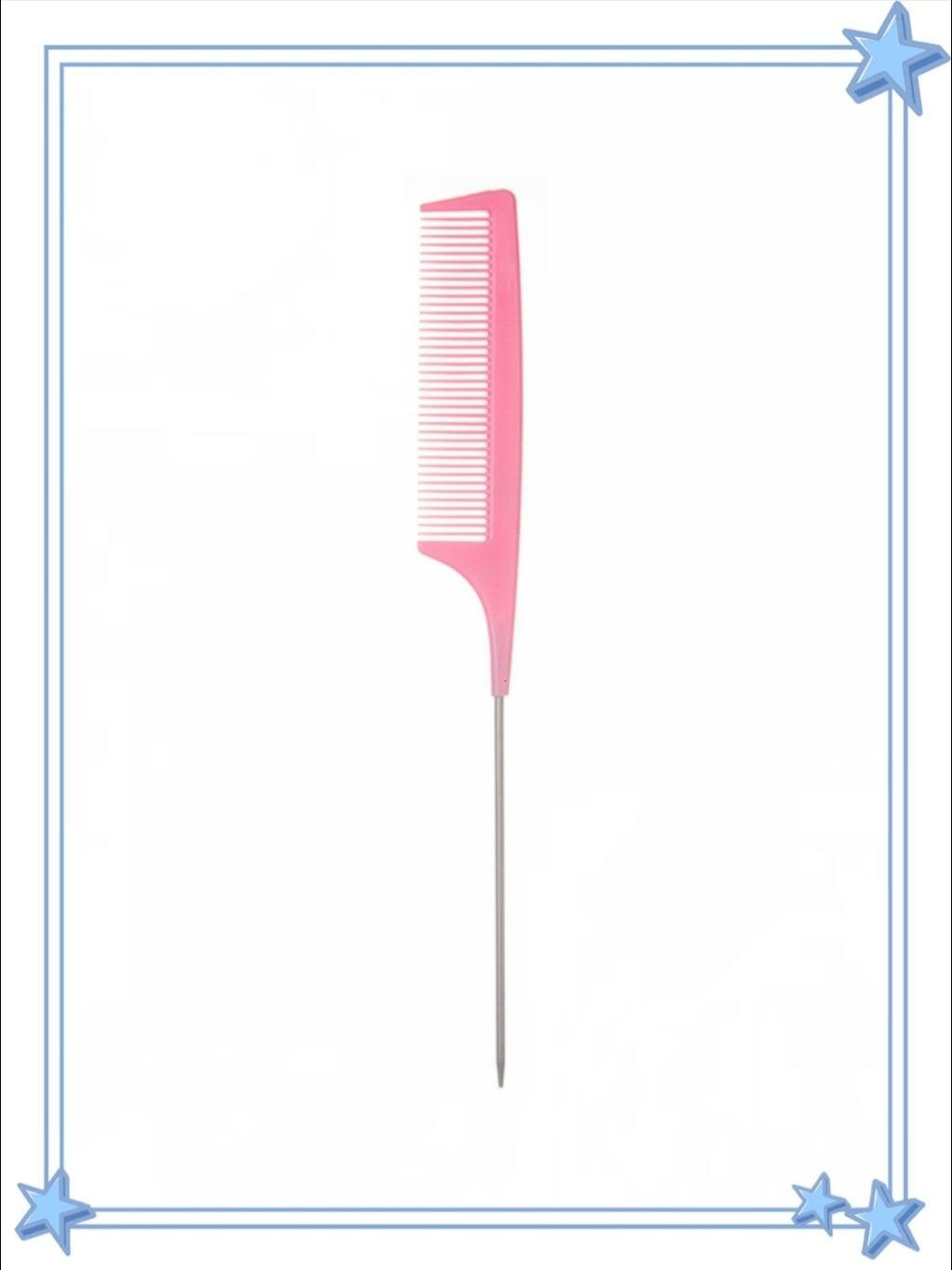 Металлический гребень с острым хвостовиком, Розовый