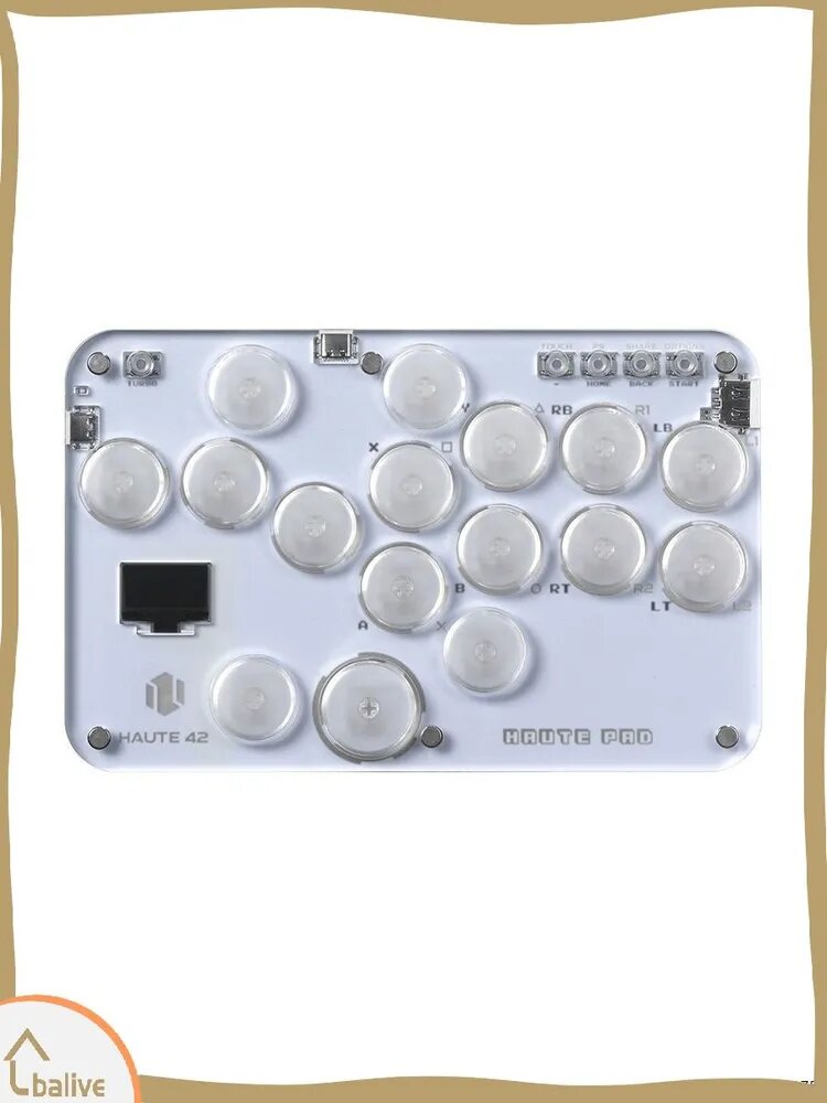 Игровой контроллер Haute42 Arcade Hitbox для ПК с регулируемой RGB-подсветкой и функцией серийной стрельбы, совместимый с игровыми клавиатурами для ПК/PS3/PS4/Switch/Steam S16-C
