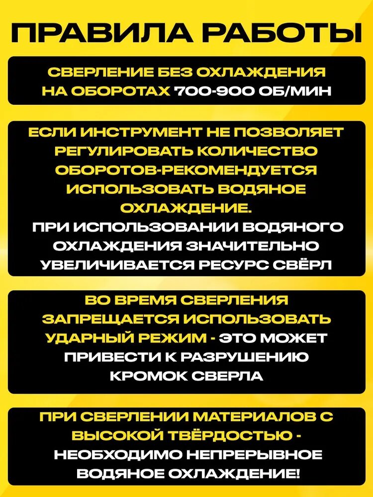 Набор сверл по камню, керамике и стеклу 10 шт. Размеры: 6, 8, 10, 12 мм. Сверло копьевидное, хвостовик шестигранник. — фото 1