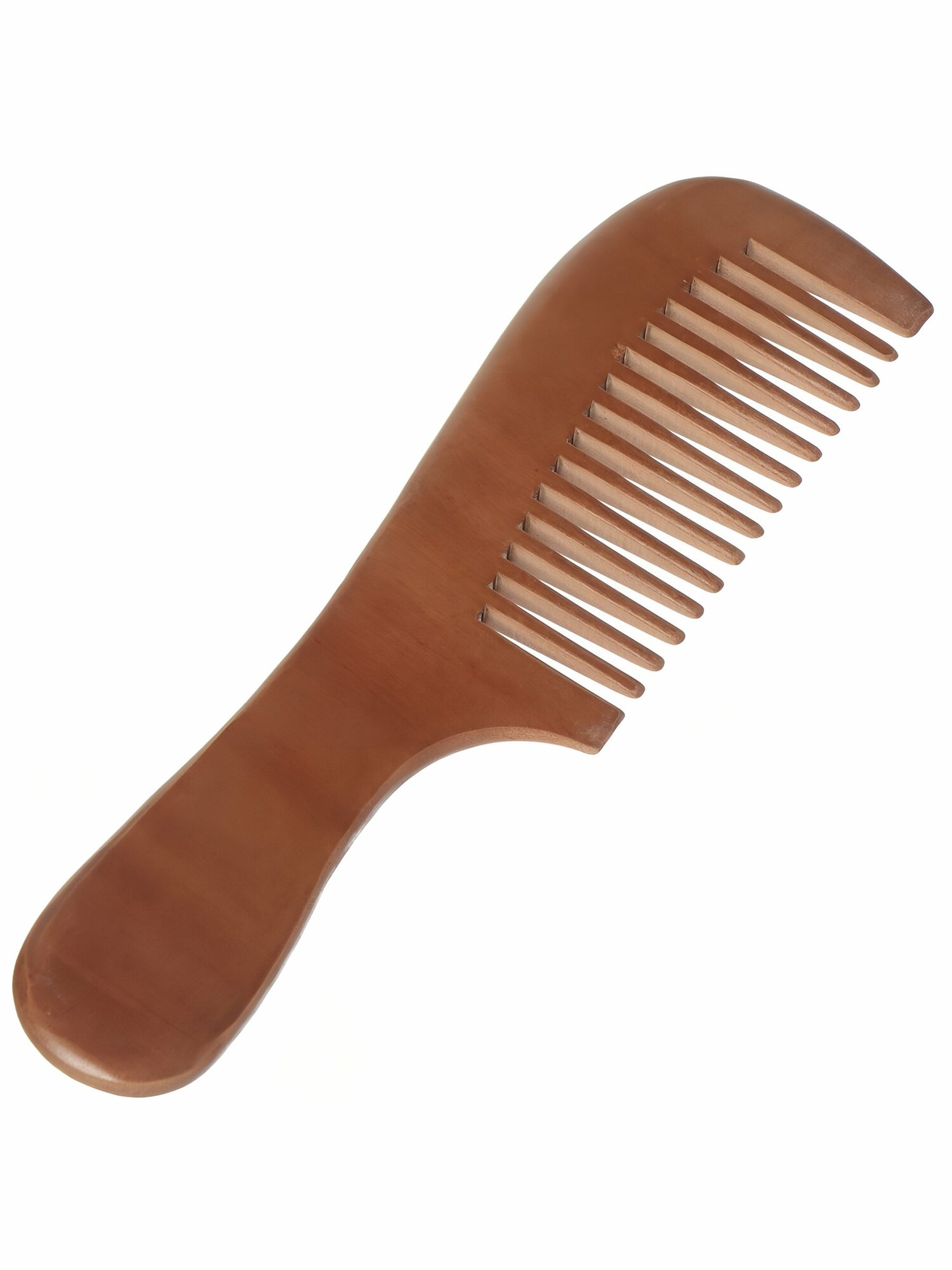 Расческа гребень, 17.5 х 5 см, дерево, деревянная ручка, с ручкой, широкий зуб, Y3-908