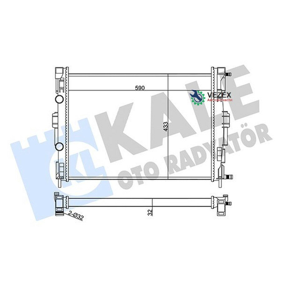 KALE 351005 Радиатор охлаждения для а/м Renault Megane/Scenic II (02-) M/A