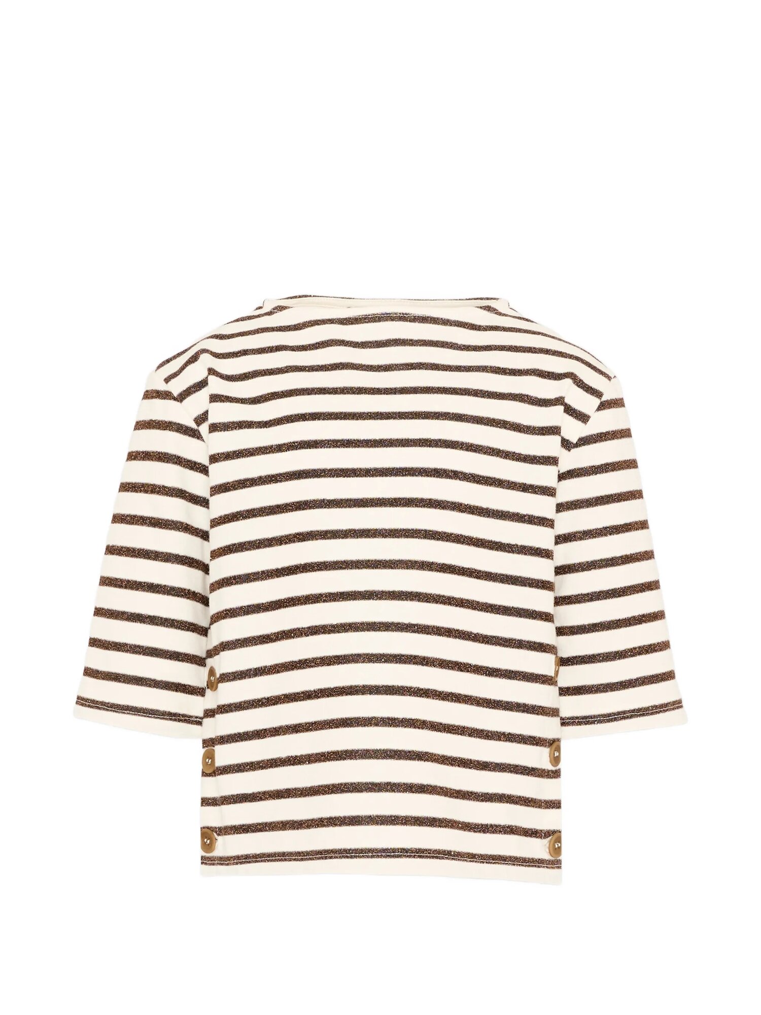 Футболка  Button-detail striped T-shirt