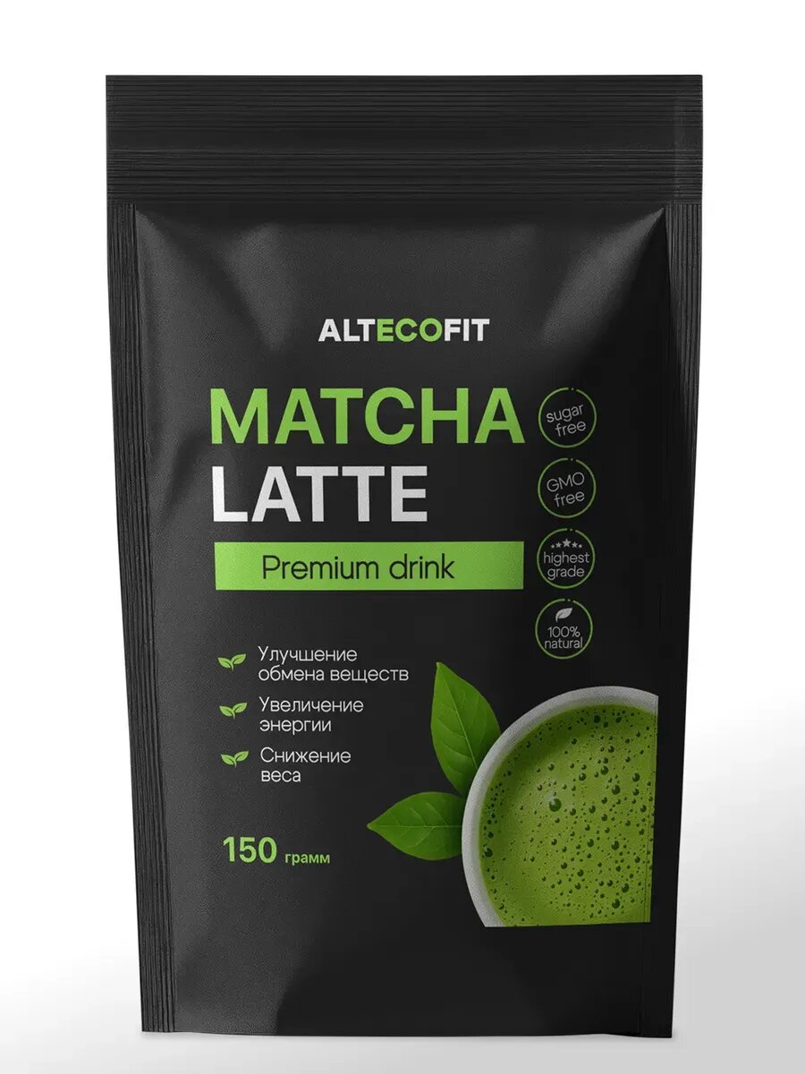 Матча Латте ALTECOFIT, чай для похудения, без сахара, 150 гр