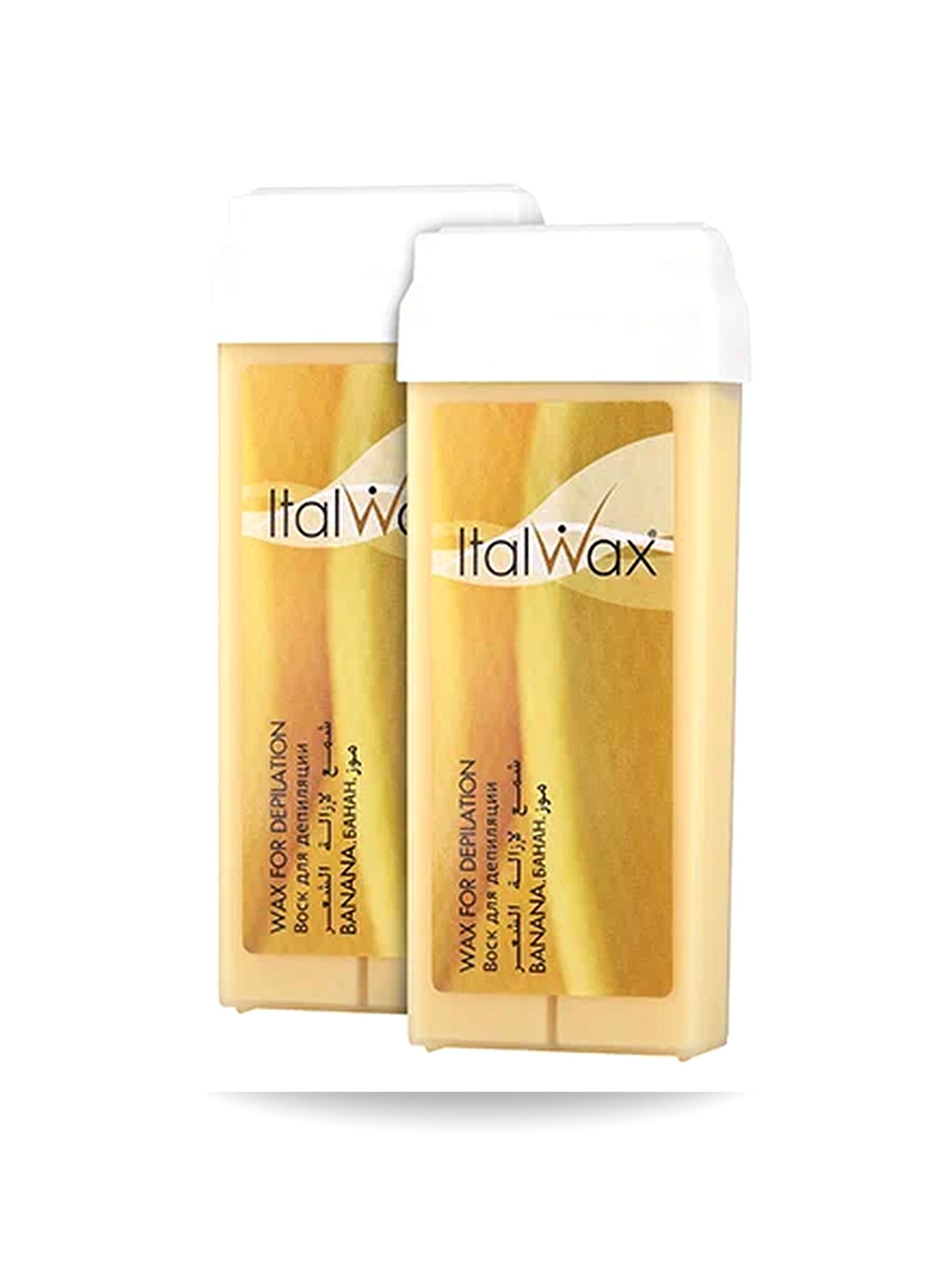 Воск для депиляции Italwax картриджный теплый, набор 2 шт, для рук и ног Банан, 100 мл