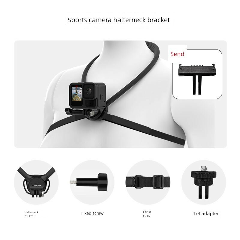 Черный SE 2.0 шейный крепеж с нейтральной базой OA5 для DJI Action
