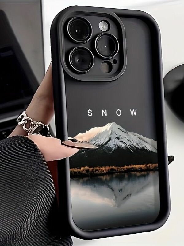 Чехол на Реалми C61/C63 / REALME C61 чёрный с Снежная Гора силиконовый ударопрочный