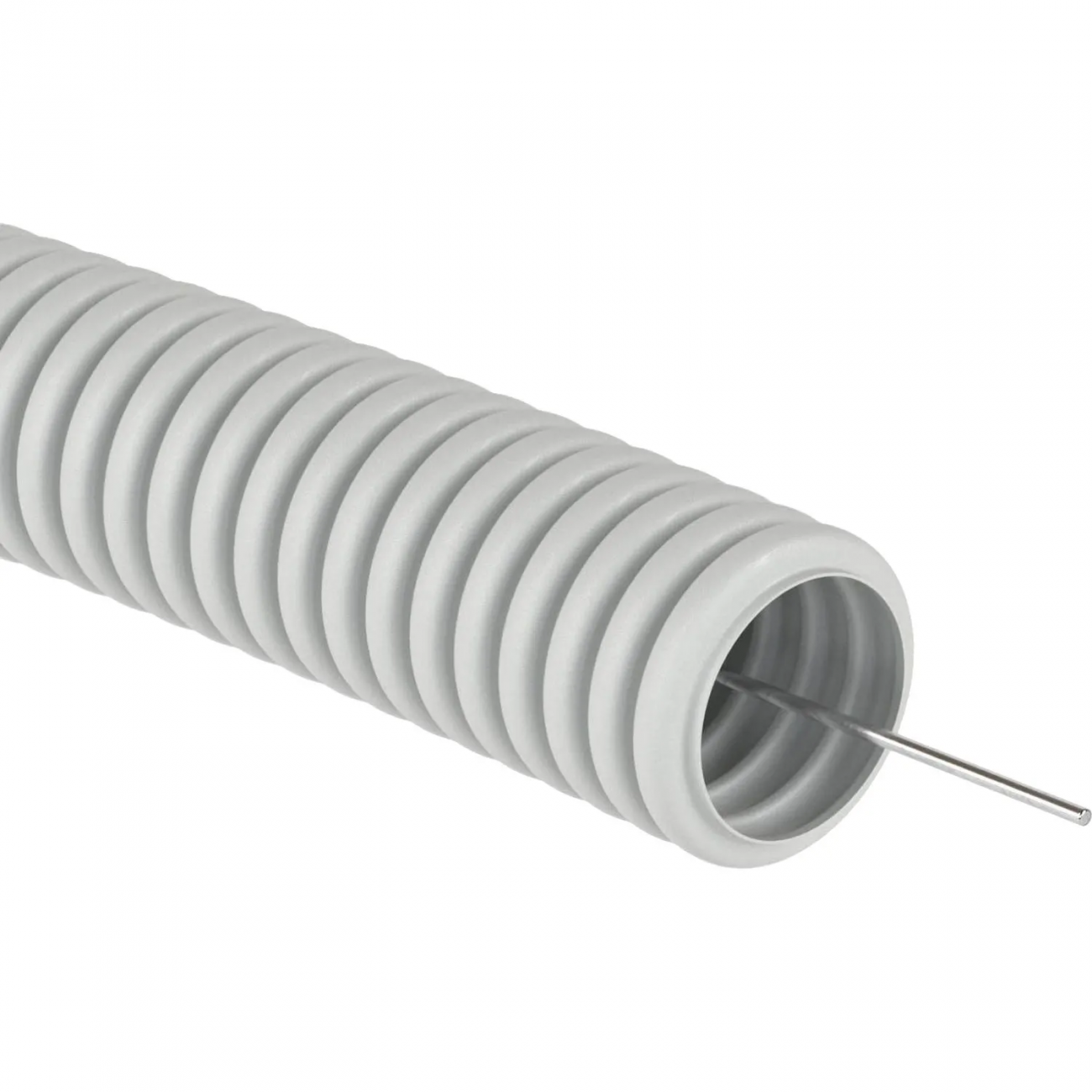 Труба гофр. ПВХ DKC гибкая d=25мм, лёгкая с протяжкой, 50м, цвет серый 2351243 91925