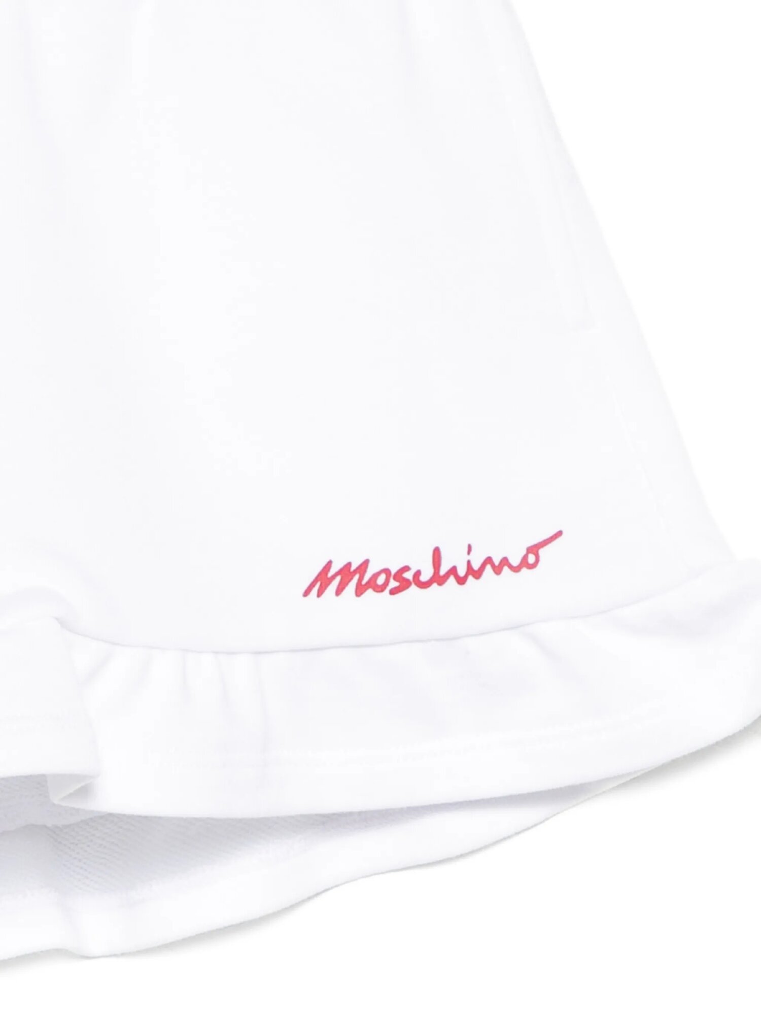 Шорты MOSCHINO Ruffled logo-print shorts, размер 8 лет, бежевый/белый — фото 1
