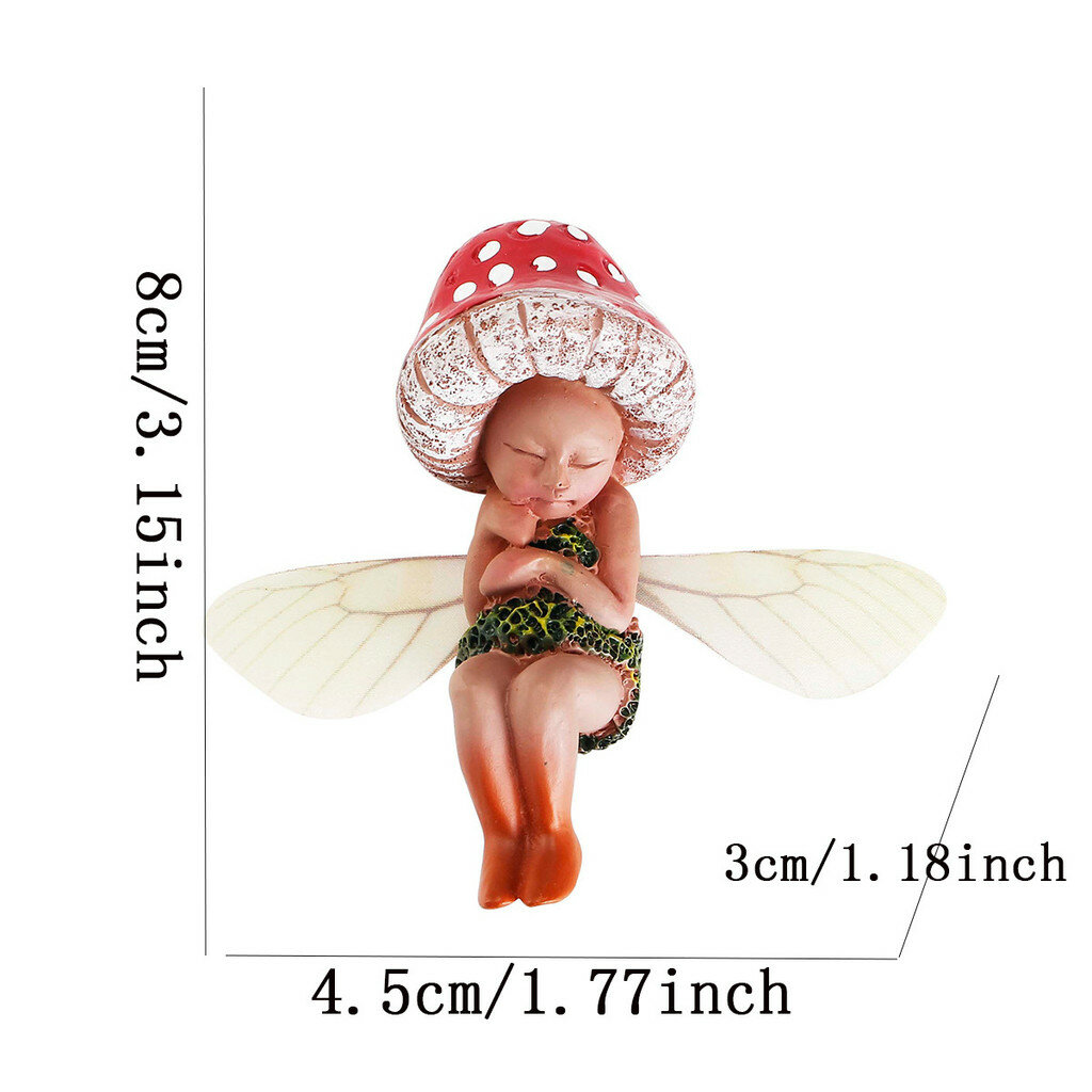 Natureinspired fairy resin craft with mushroom accents for garden and outdoor decor