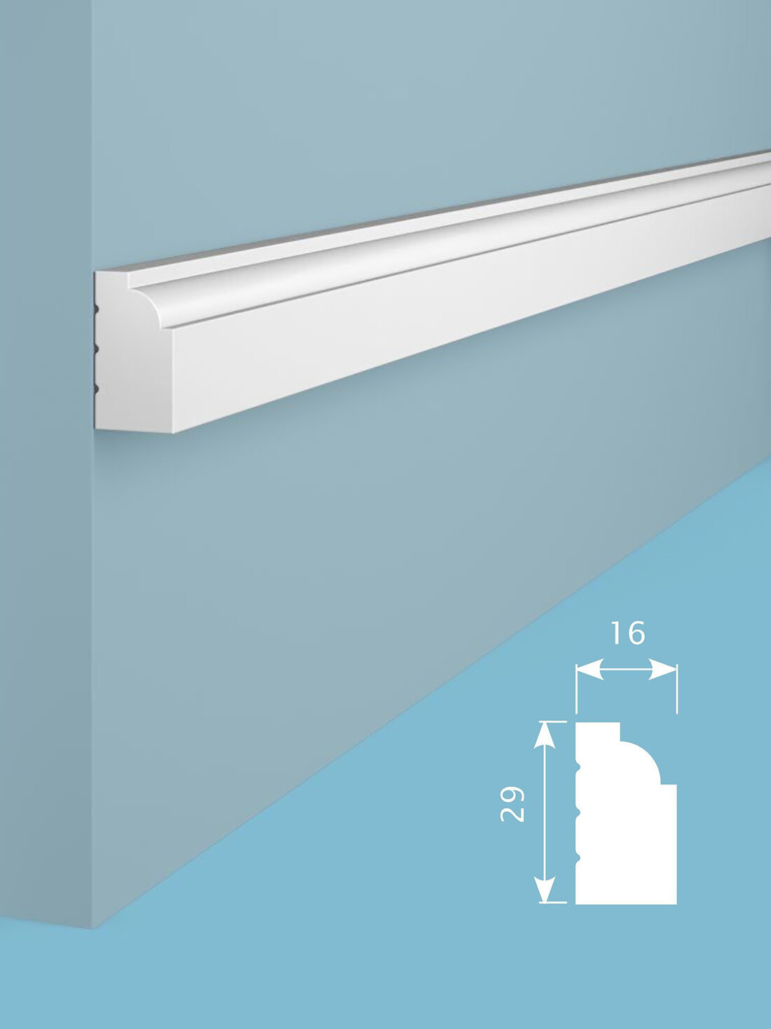 Молдинг Cosca Decor MX004 , экополимер, ударопрочный, 29x16x2000 мм, набор 5 шт.