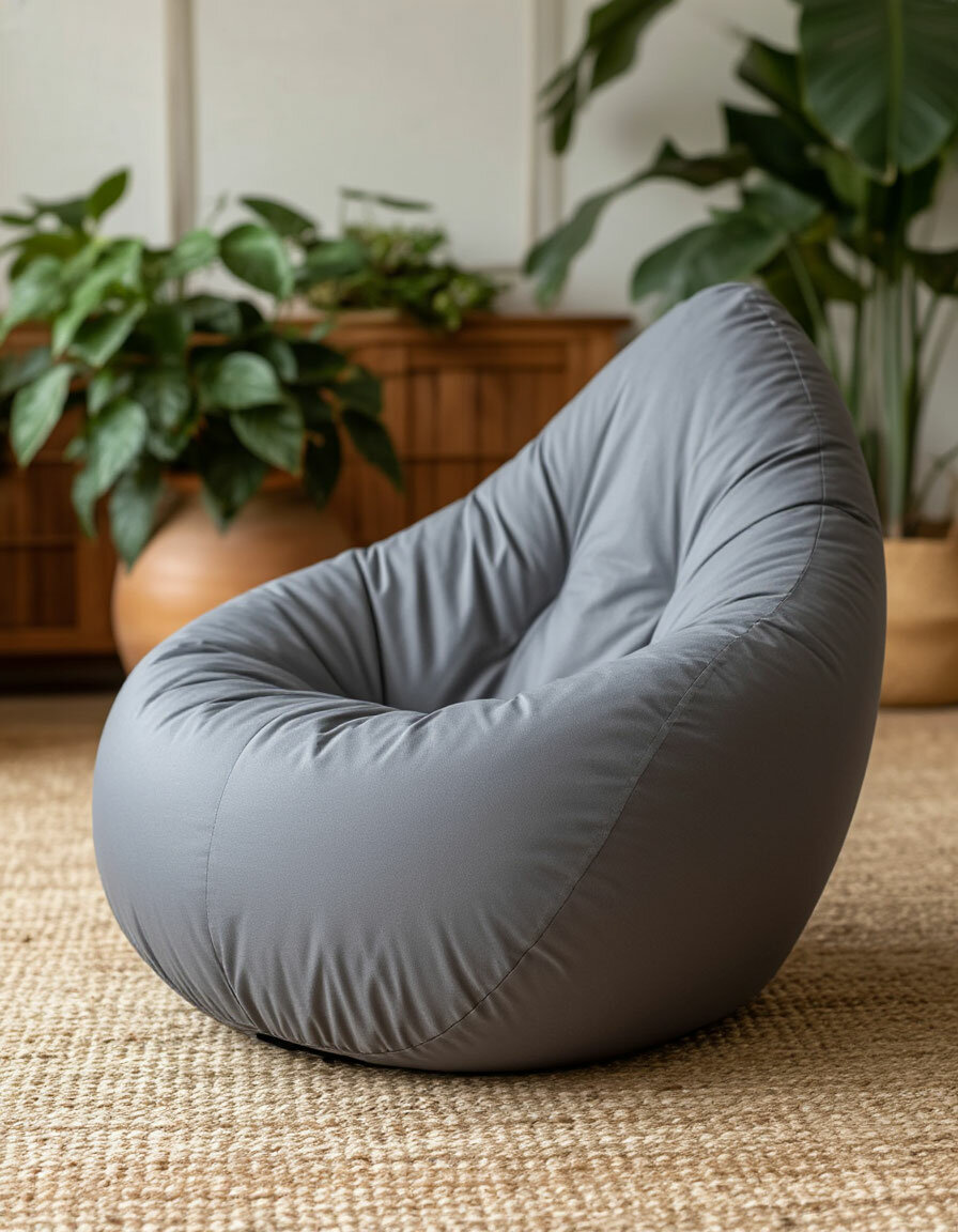 Мир Пуффов Кресло-мешок «Груша» размер- XXXXL, Серый оксфорд , с ручкой для переноски