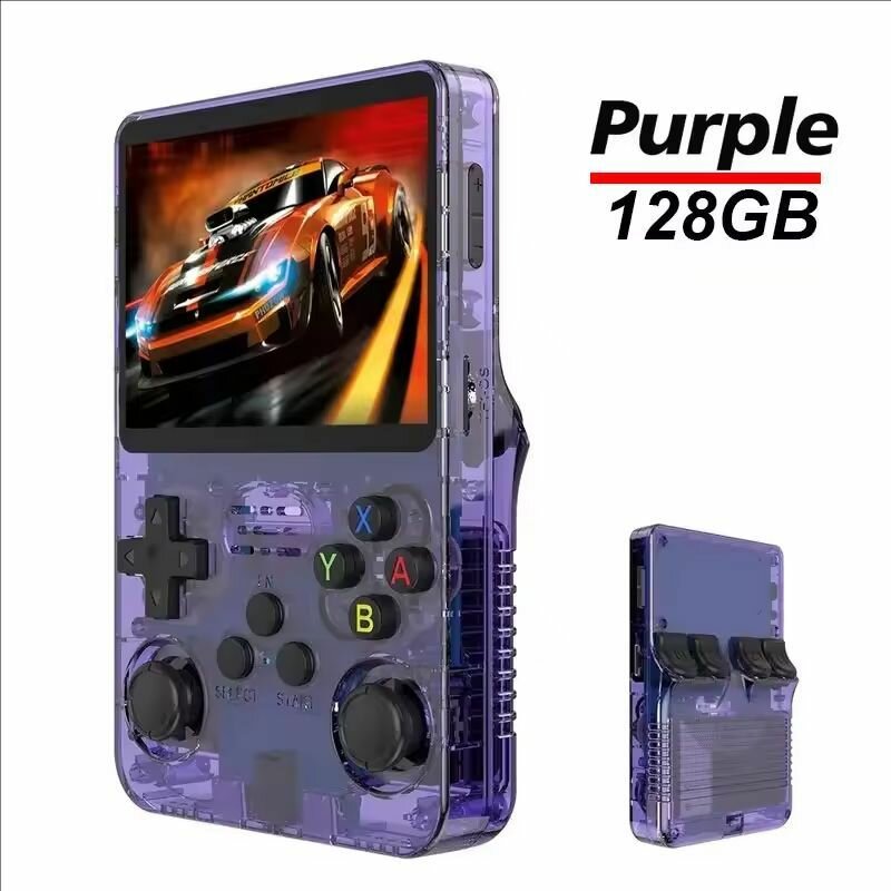 Портативная игровая консоль R36S, 3,5-дюймовый IPS-экран, 128 ГБ, классические игровые консоли в стиле ретро, система Arkos, портативный карманный видеоигровой плеер