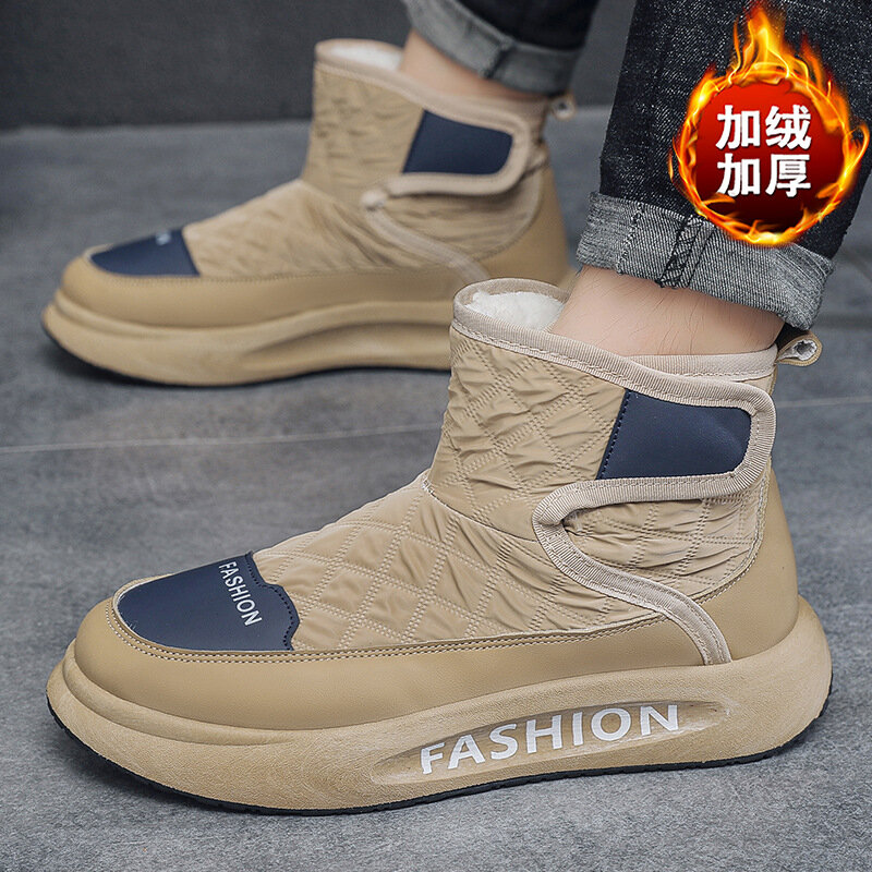 LUO Обувь мужская Зимняя для студентов Снеговая ботинок кожа/1150 khaki