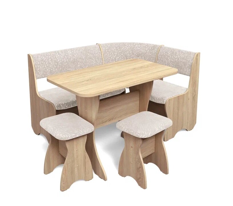 Кухонный уголок Betel Тюльпан Однотон ДУБ сонома, Ф. карамель