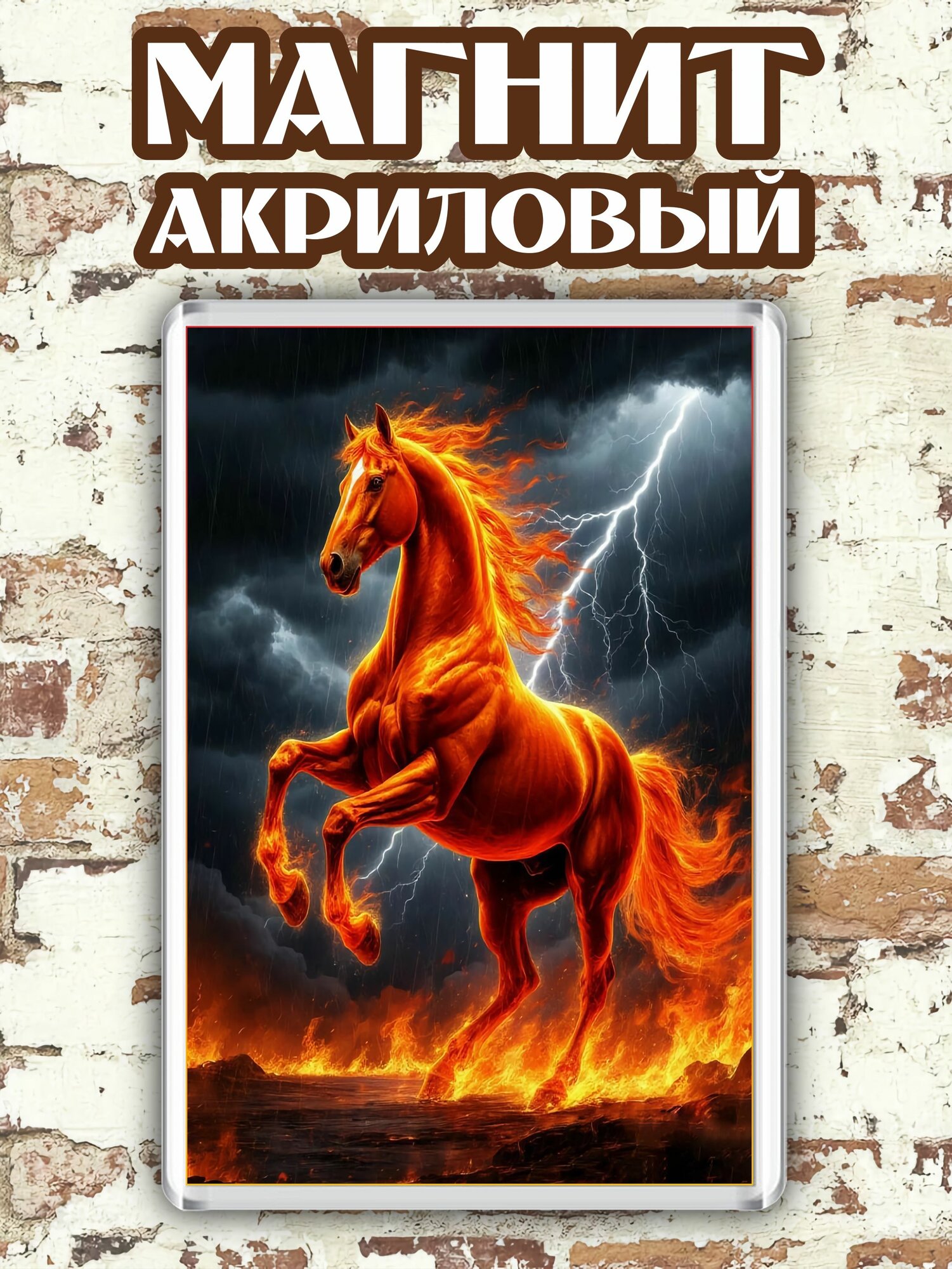 Магнит на холодильник "Конь-огонь"