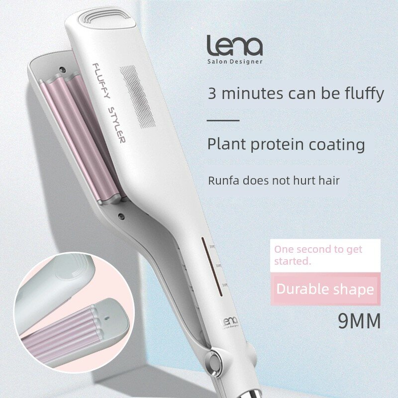 Утюжок для завивки волос Lena Corn Perm, мини-плойка для создания объема, инструмент для укладки волос 690 Белый (9 мм