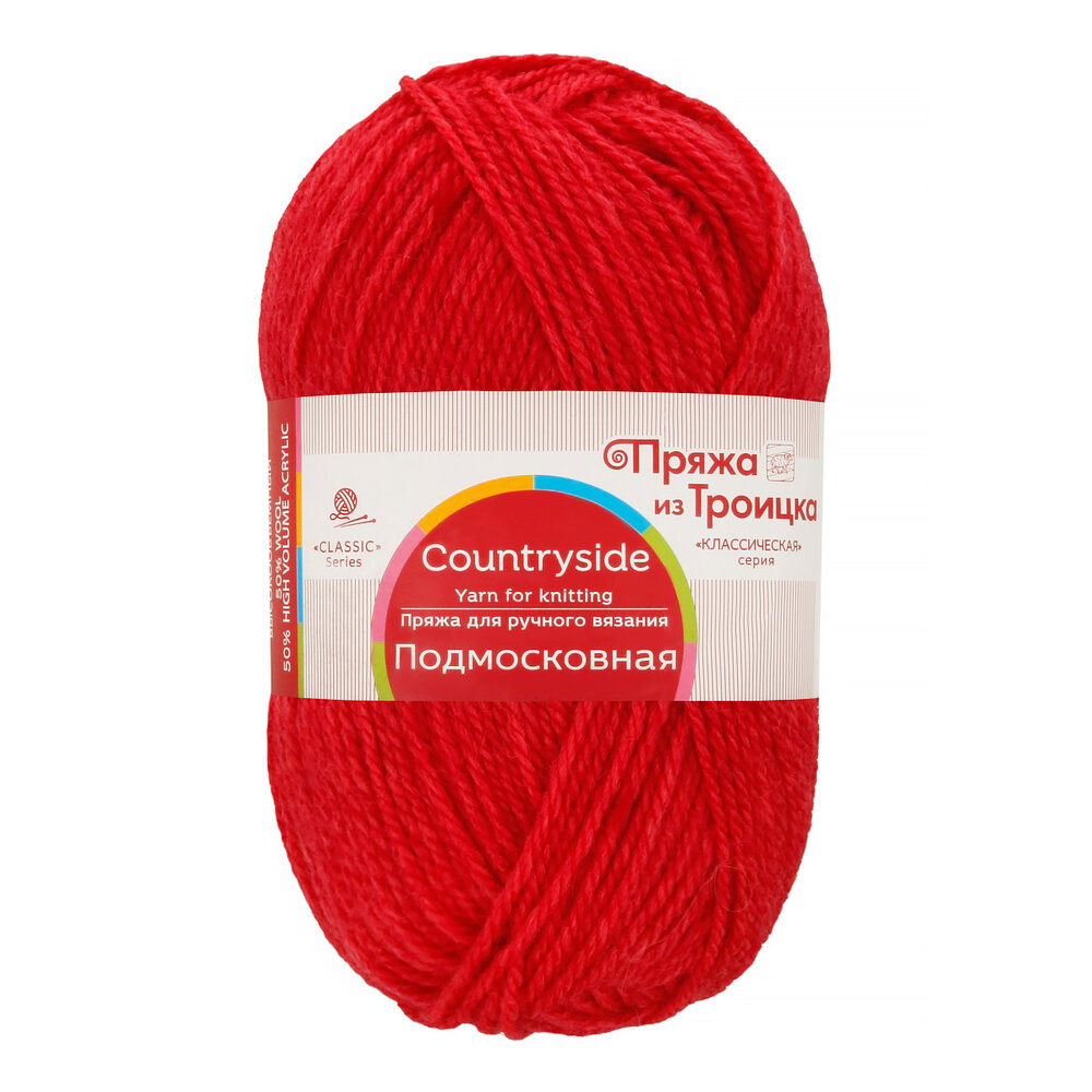Пряжа для вязания ТКФ Подмосковная 225 мальва 100 гр/250 м 50% шерсть, 50% акрил