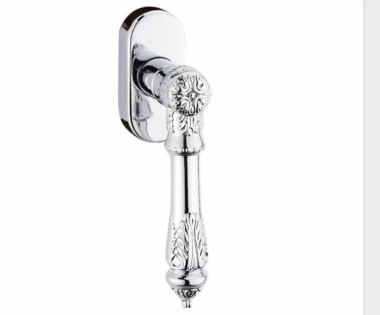 Винтажная латунная трехмерная рельефная дверная и оконная ручка, 43 мм, поворотная