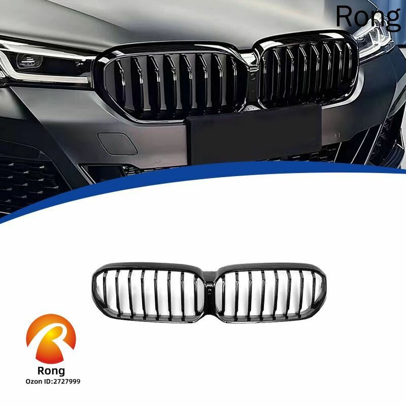 Решетка радиатора для BMW 5 серии G30 (2021–2023), черная глянцевая из ABS — замена штатной и тюнинг передней части