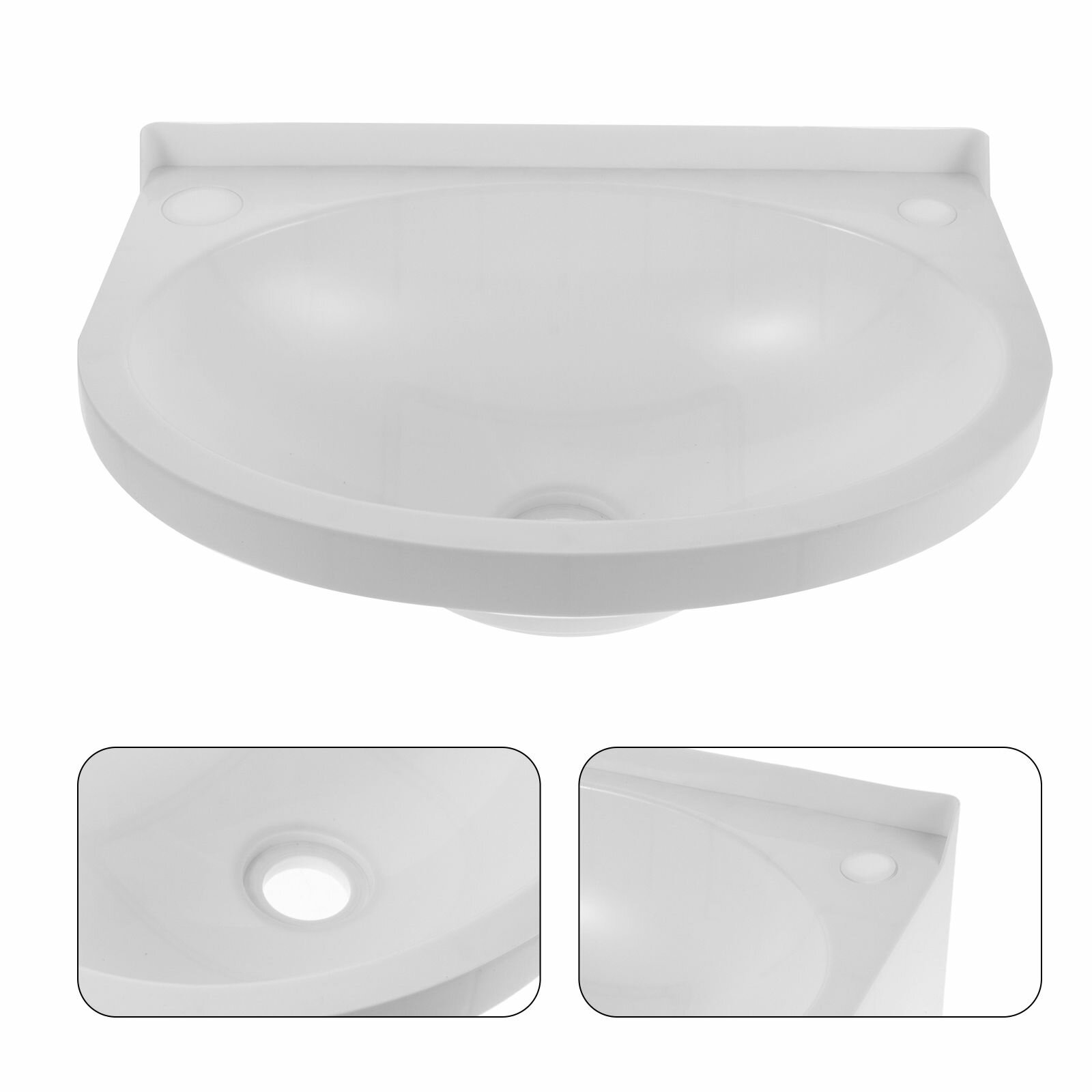 Белая пластиковая навесная раковина для ванной, угловая, без сверления, для дома