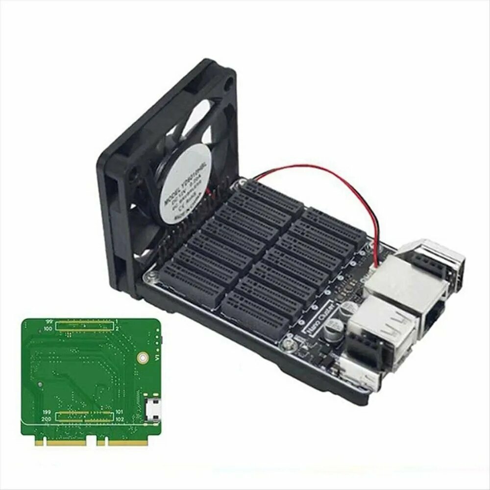 Мини-базовая плата NanoCluster 7x CM4/CM5 Nodes с адаптером CM45 Kubernetes K3S Edge AI Homelab для кластера