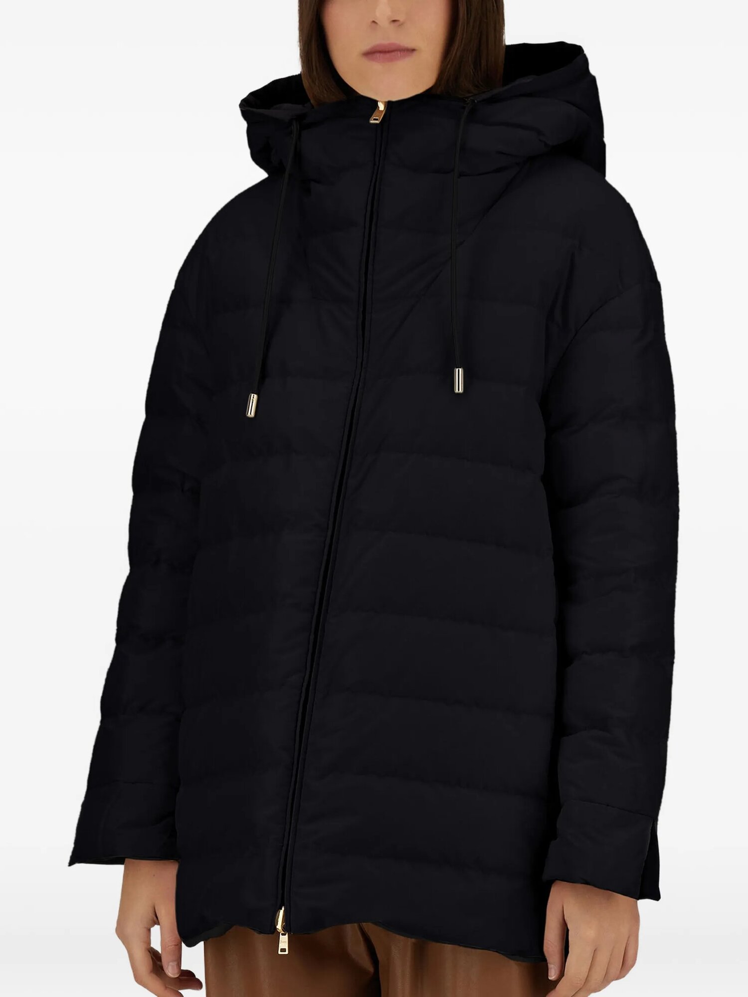 Парка Herno Reversible drawstring hooded parka, размер 42, black/black — фото 1