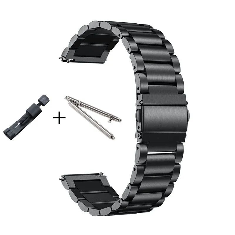 Металлический ремешок диаметром 22 мм для часов Huawei Honor Amazfit Samsung Honor Xiaomi Realme HAYLOW watch браслет классический, ремень блочный на 22mm