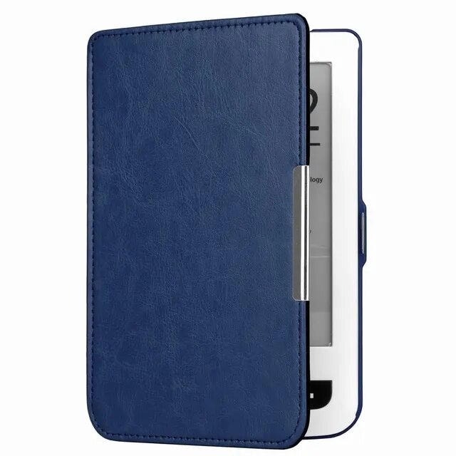 Чехол-обложка футляр MyPads для PocketBook 626 Plus Touch Lux 3 из качественной эко-кожи тонкий с магнитной застежкой синий