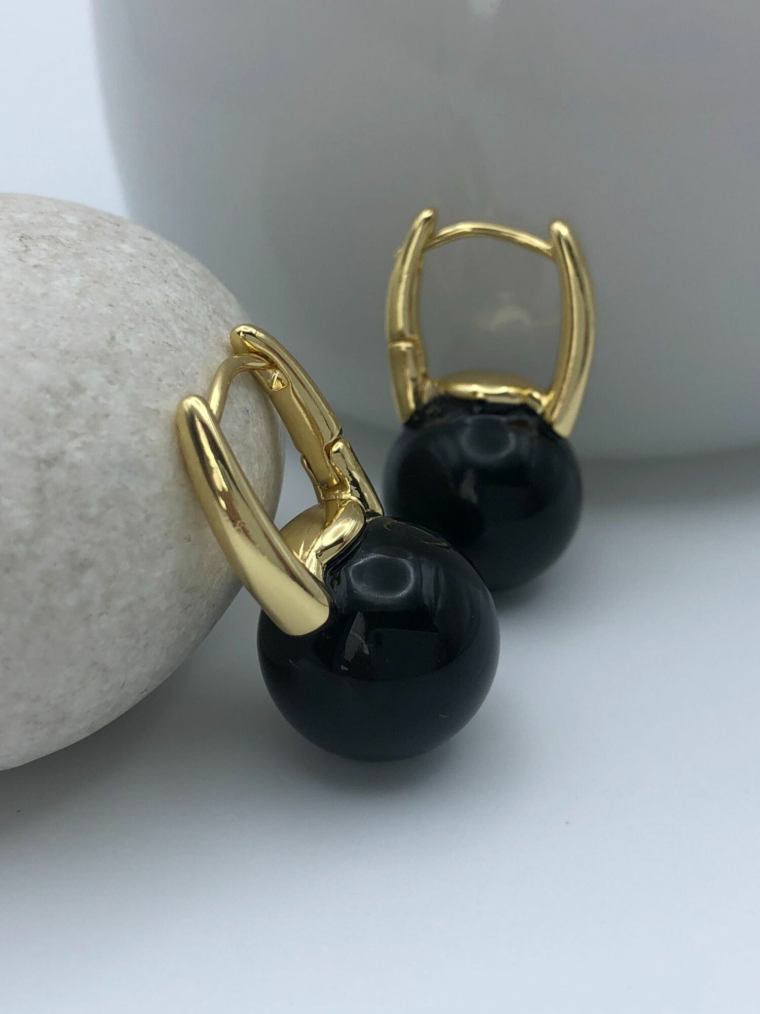 Серьги, искусственный камень