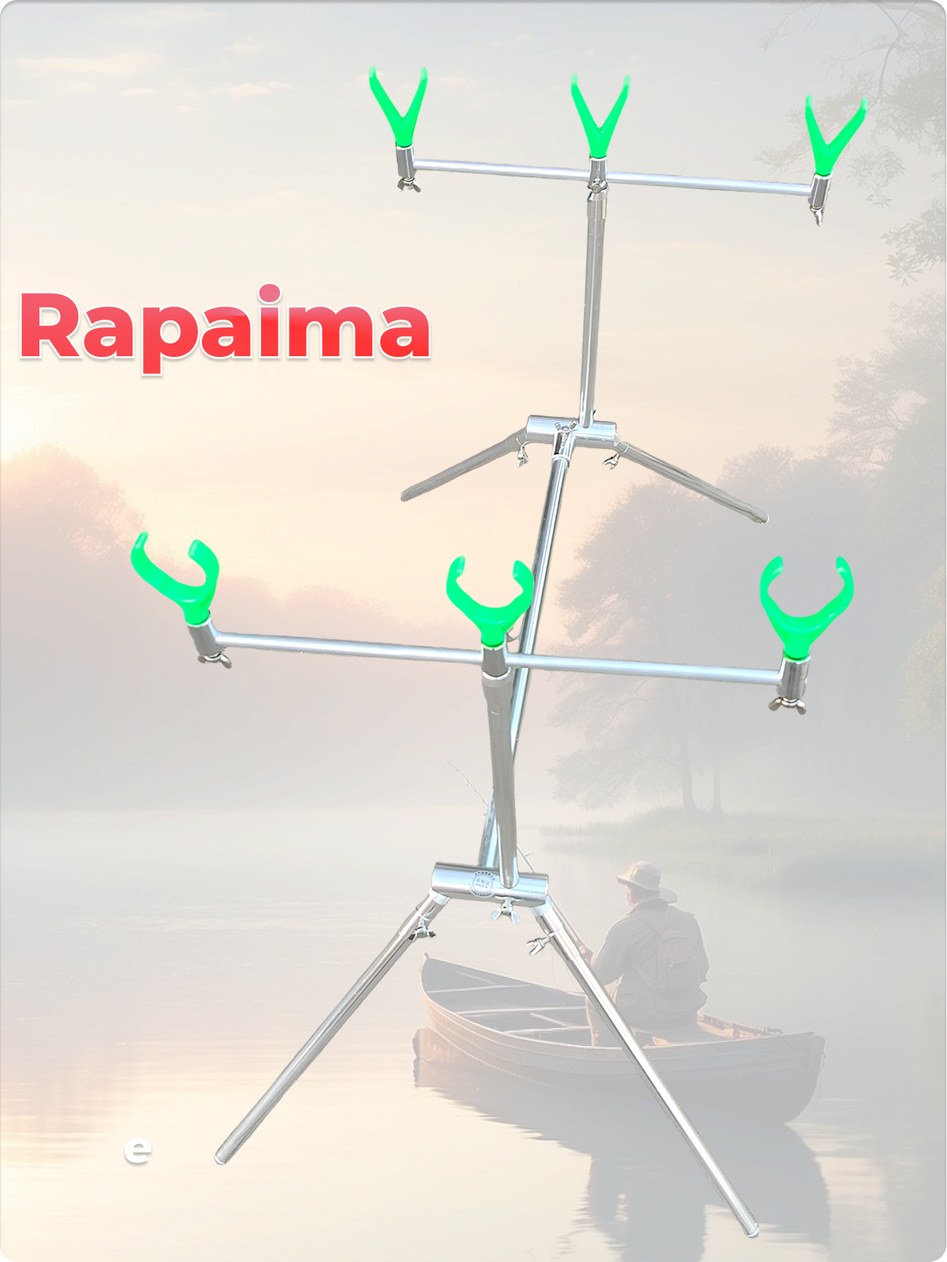 Подставка для удочек RAPAIMA, телескопическая, до 3-х удилищ, регулируемая, серебристая