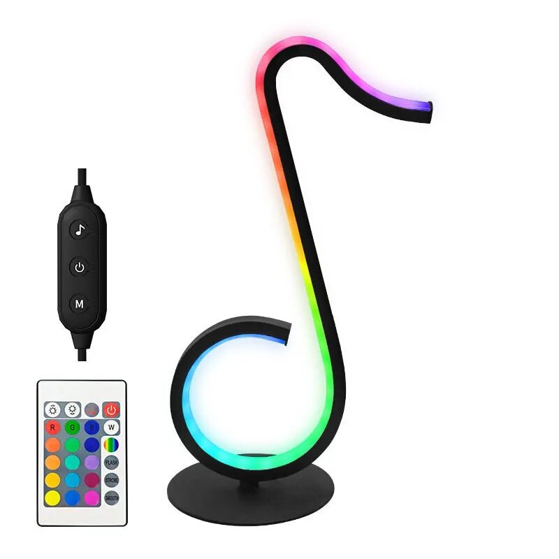 Светодиодная лампа настроения RGB разноцветная игровая лента подсветки 5V Bluetooth USB ночная лампа в форме ноты