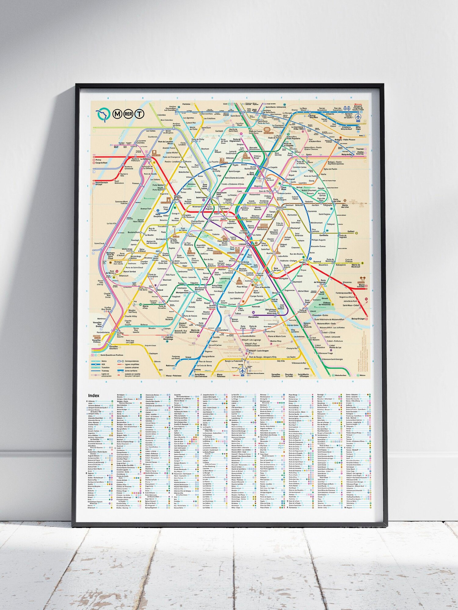 Плакат на стену для интерьера Метро (Метрополитен Париж - Paris Metro 5) - Постер по городской инфраструктуре формата A4 (21x30 см)