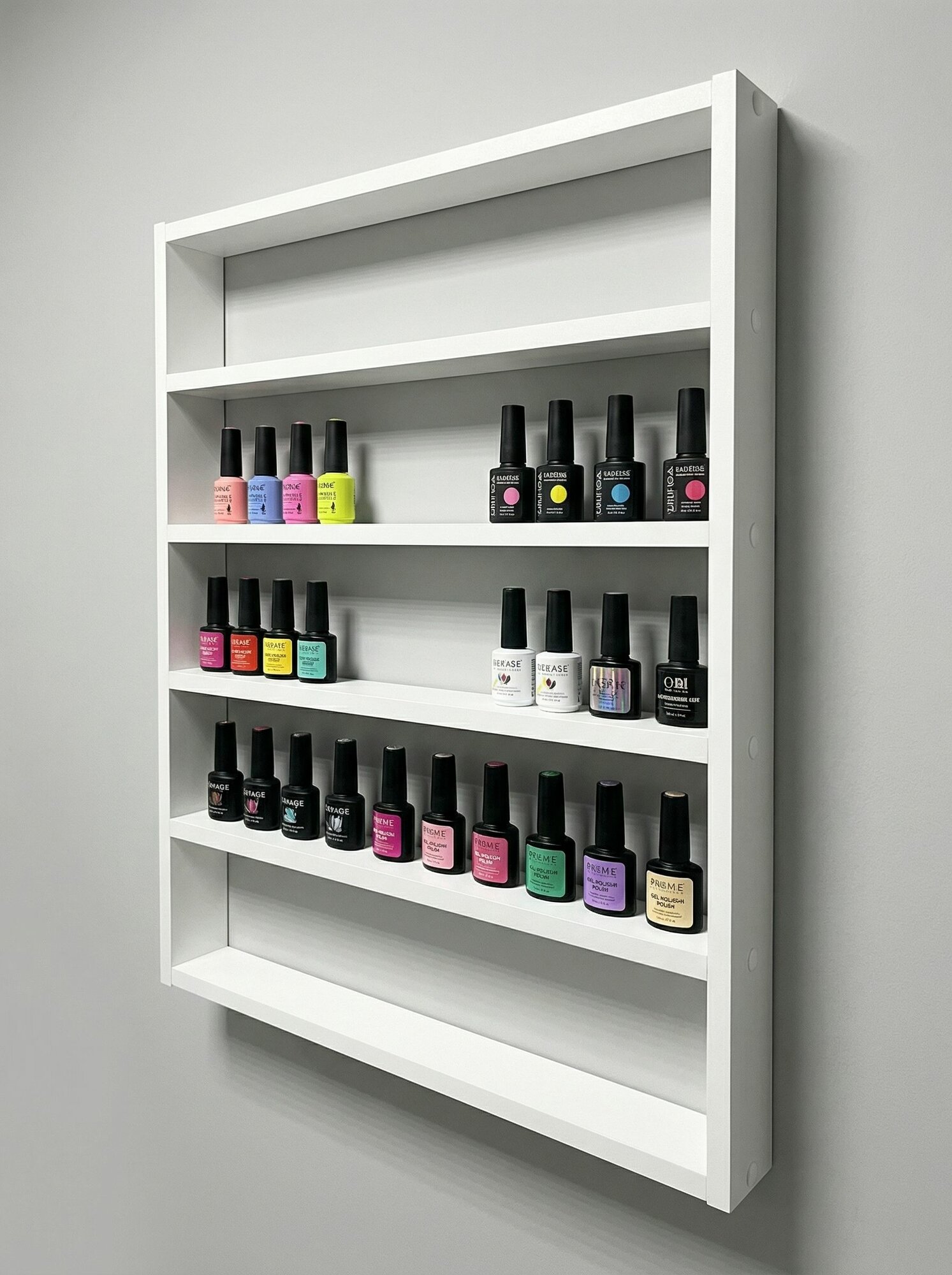 Полка для лаков белая без задней стенки 65*60*6 см