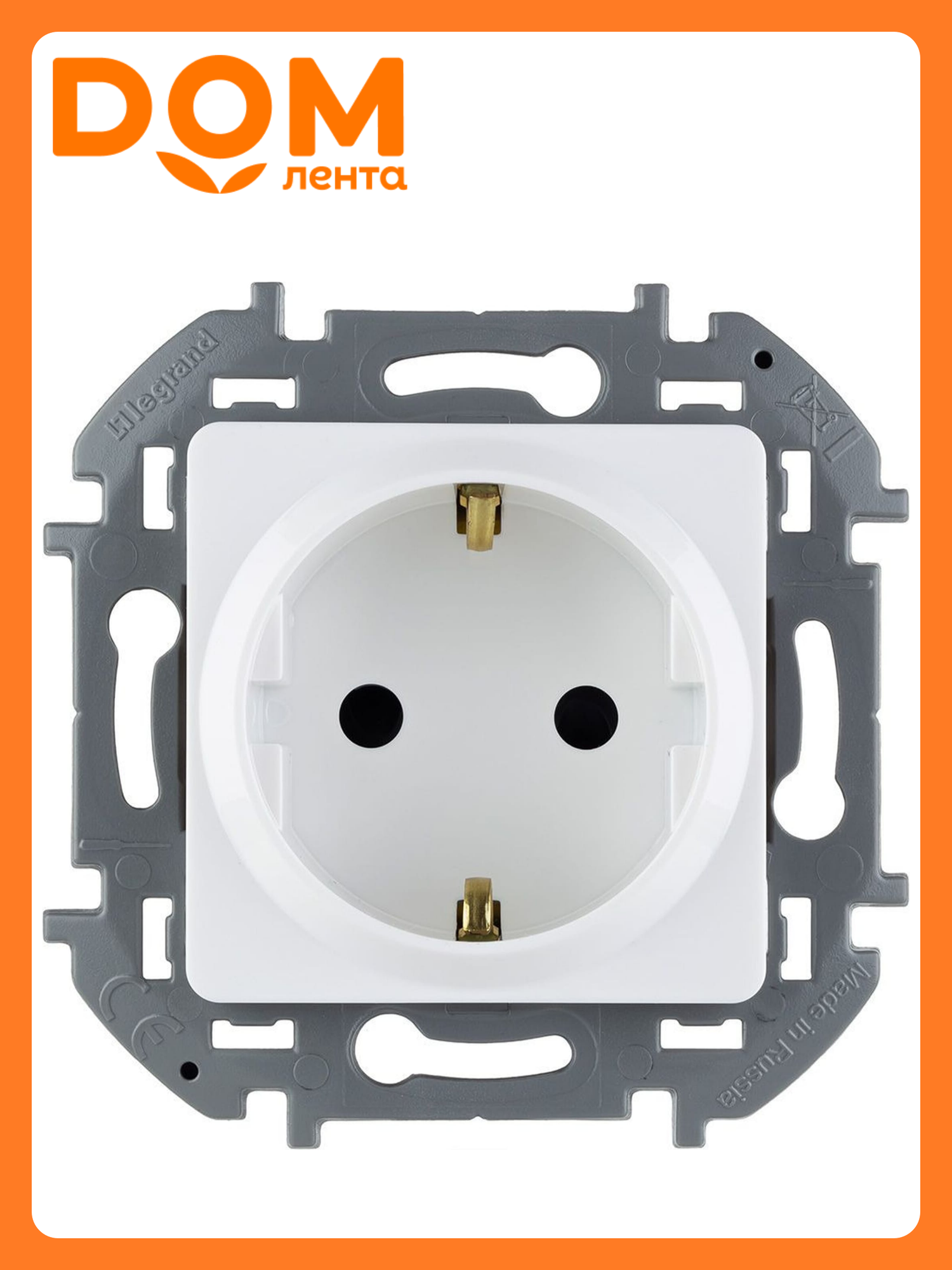 Розетка Legrand Inspiria 673730, белая, с заземляющим контактом, IP20