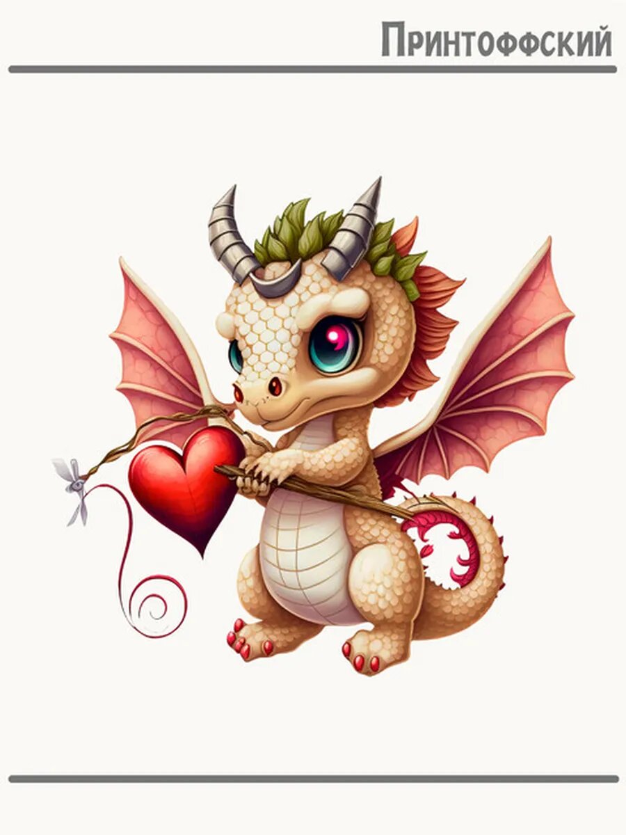 Термонаклейка для одежды и аксессуаров DTF-печать Dragon Драконы Красивые