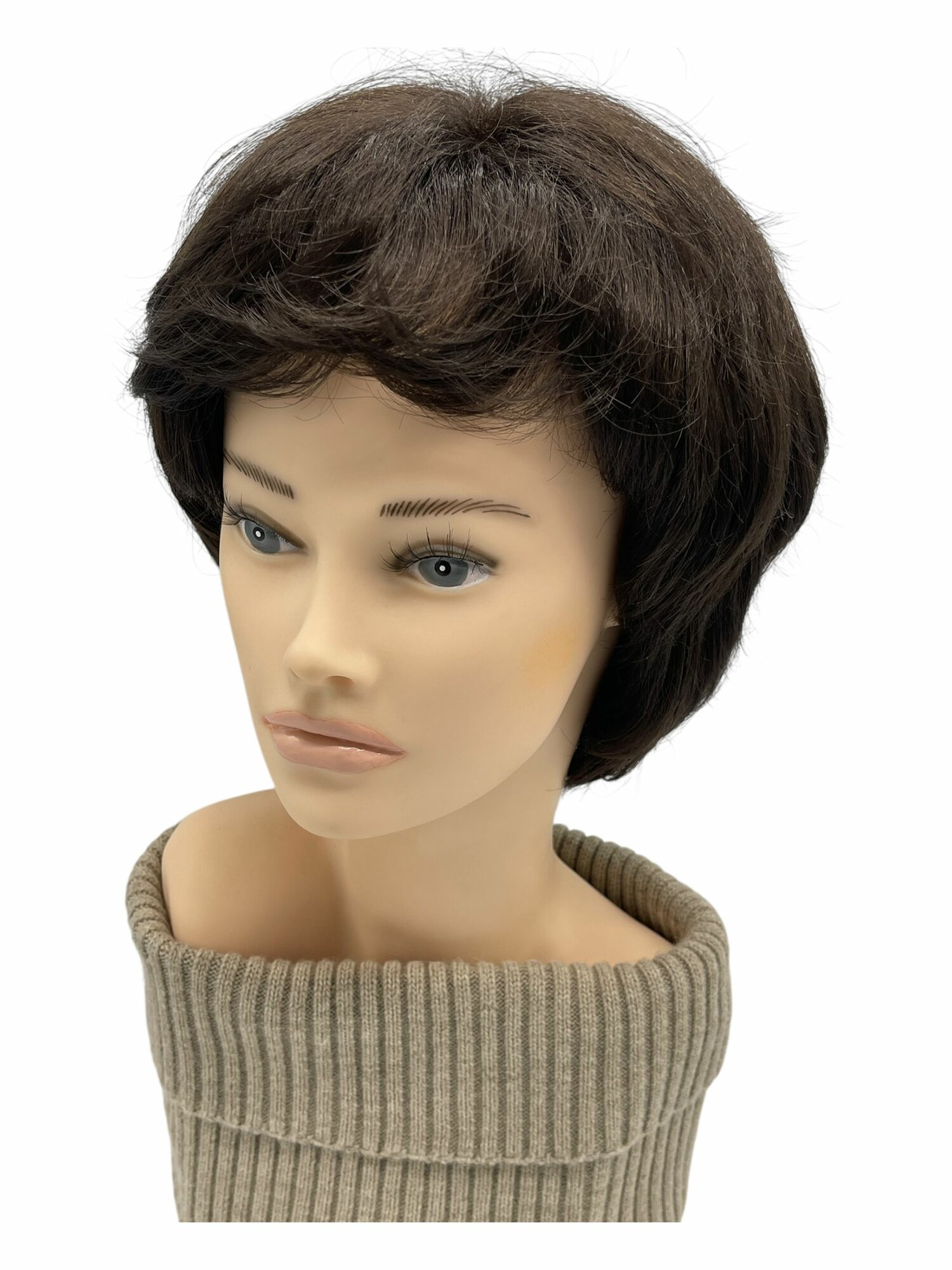 Парик Best Wigs модель 5306, женский, искусственный, с челкой, темно-коричневый, 120 г