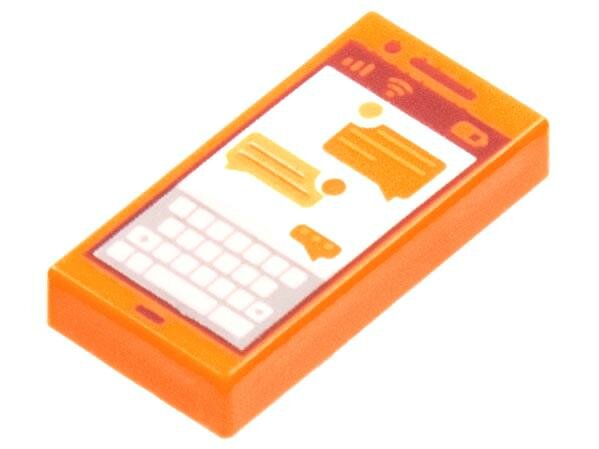 Деталь Lego 3069pb0864 Tile 1 x 2 with Cell Phone / Smartphone Screen with Keyboard and Text Messages Pattern